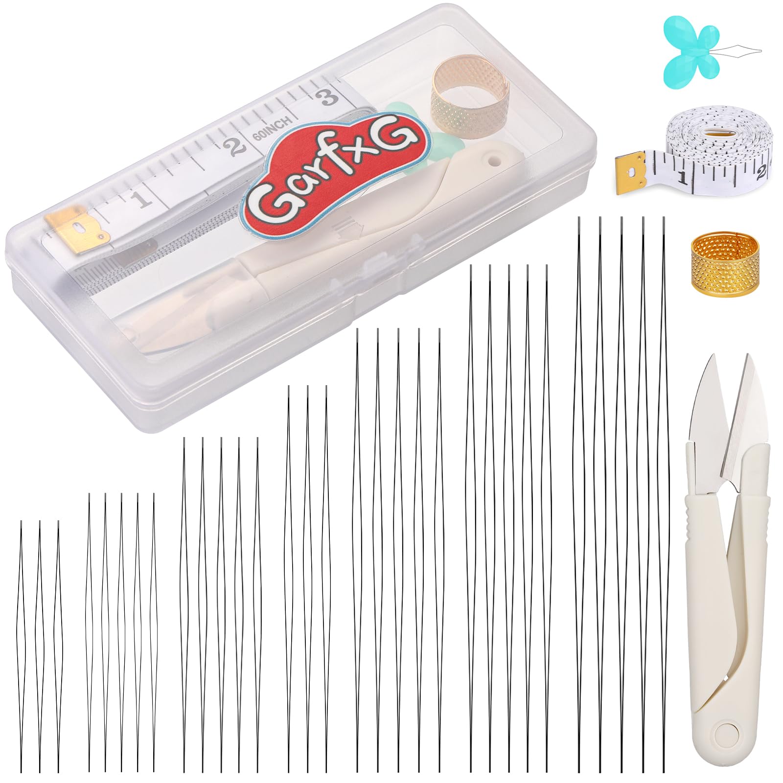 Amazon.com: GarfxG 31 Pieces Beading Needles Set, 7 Sizes Seed Beads ...