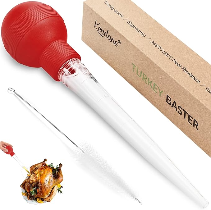 Amazon.com: Kendane Turkey Baster With Cleaning Brush, Baster Syringe ...