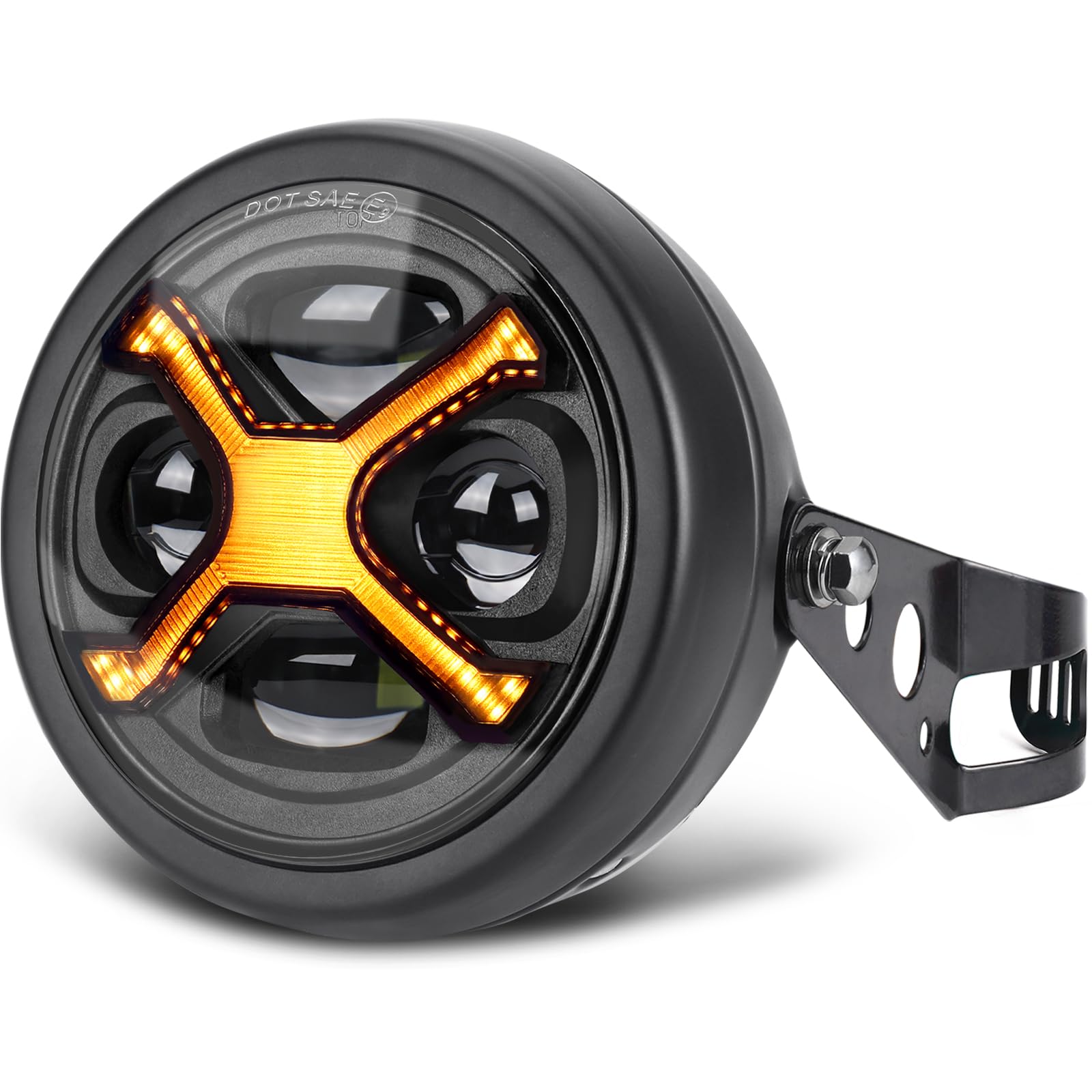 Amazon.com: 5-3/4 5.75 Inch LED Headlight with Housing Bucket Amber X ...