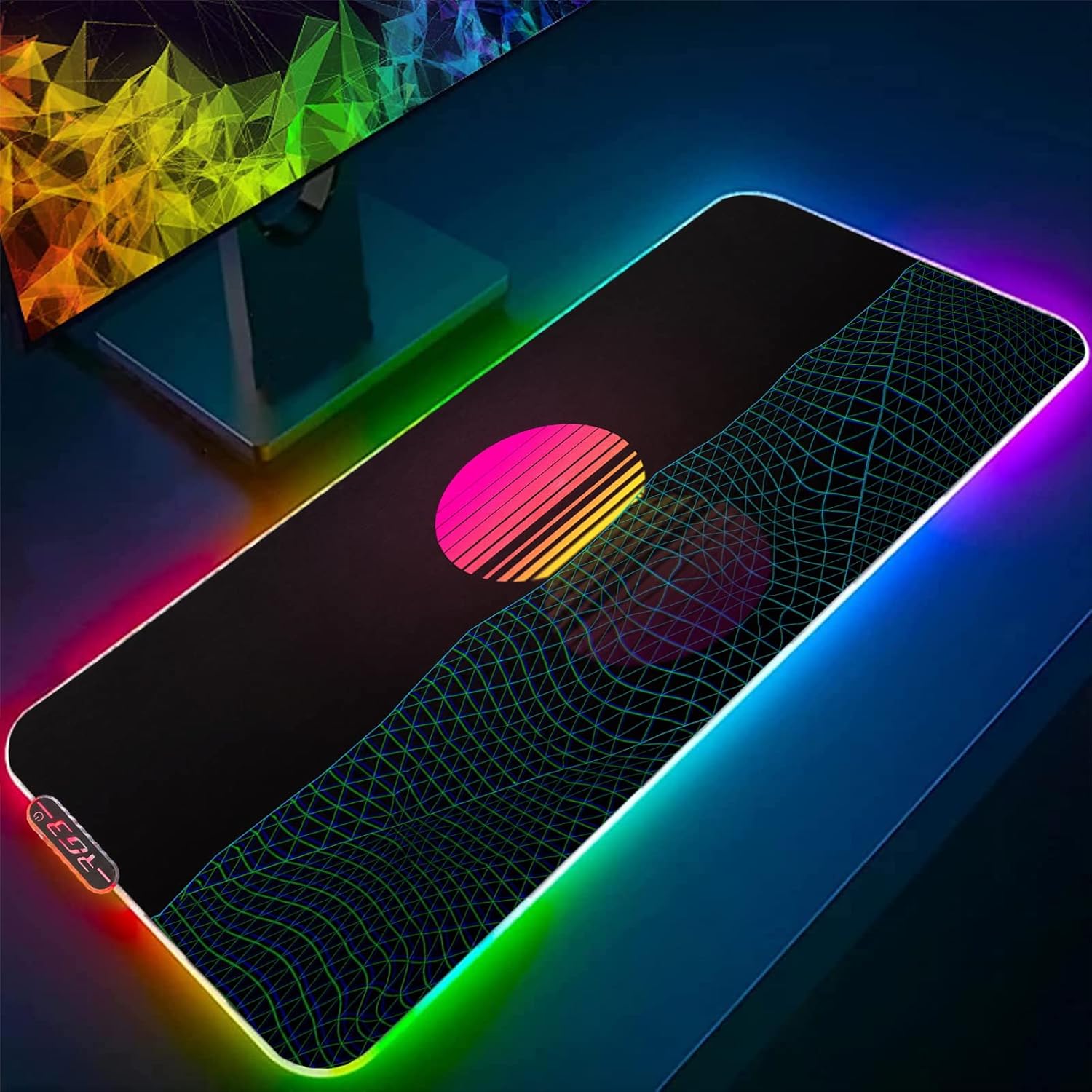 Amazon.com: Mouse Pads Extended RGB Vaporwave Sunset Mouse Mat Led ...