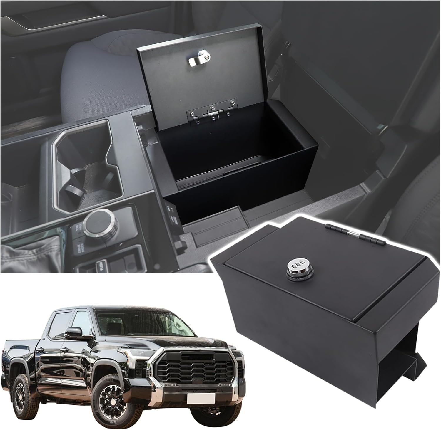 Amazon.com: HAPPYHORSE Car Center Console Safe Vault Armrest Storage ...