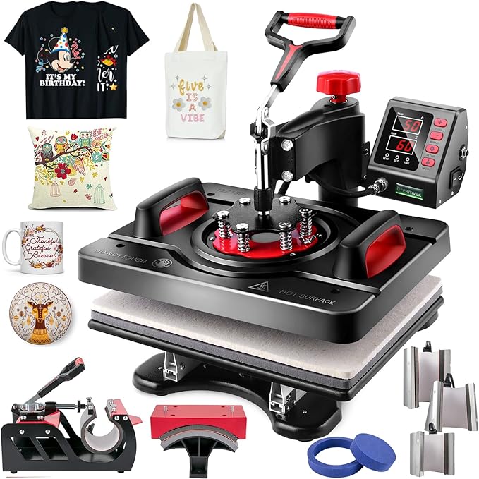 Amazon.com: Pro Heat Press, 8 in 1 Heat Press Machine for T Shirts, 15 ...
