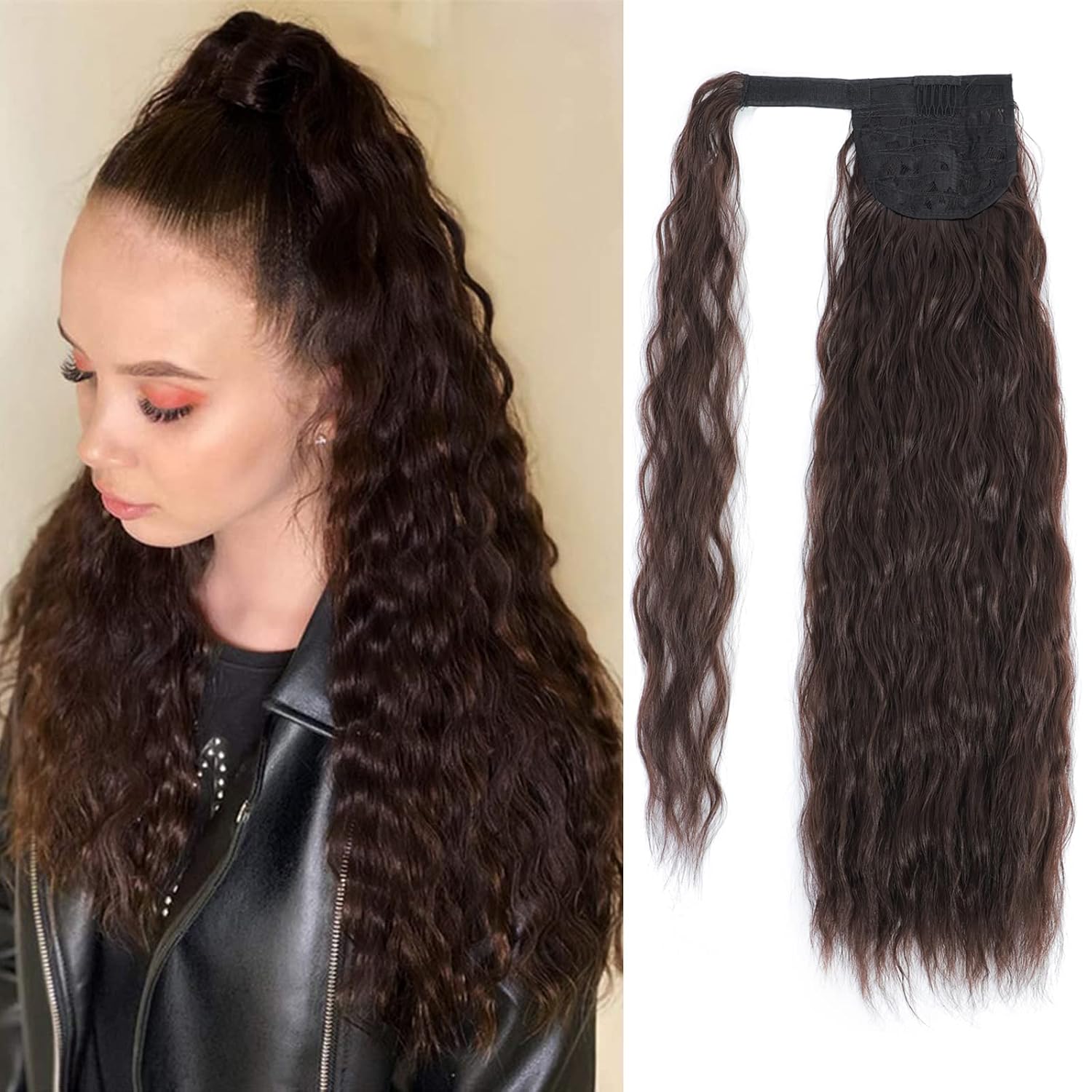 Amazon.com : Pelidon 22 Inch Ponytail Extension Natural Looking ...