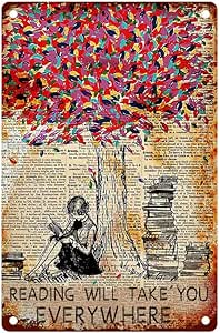 Metal Sign Reading Will Take You Everywhere Love Reading Sign, Book ...