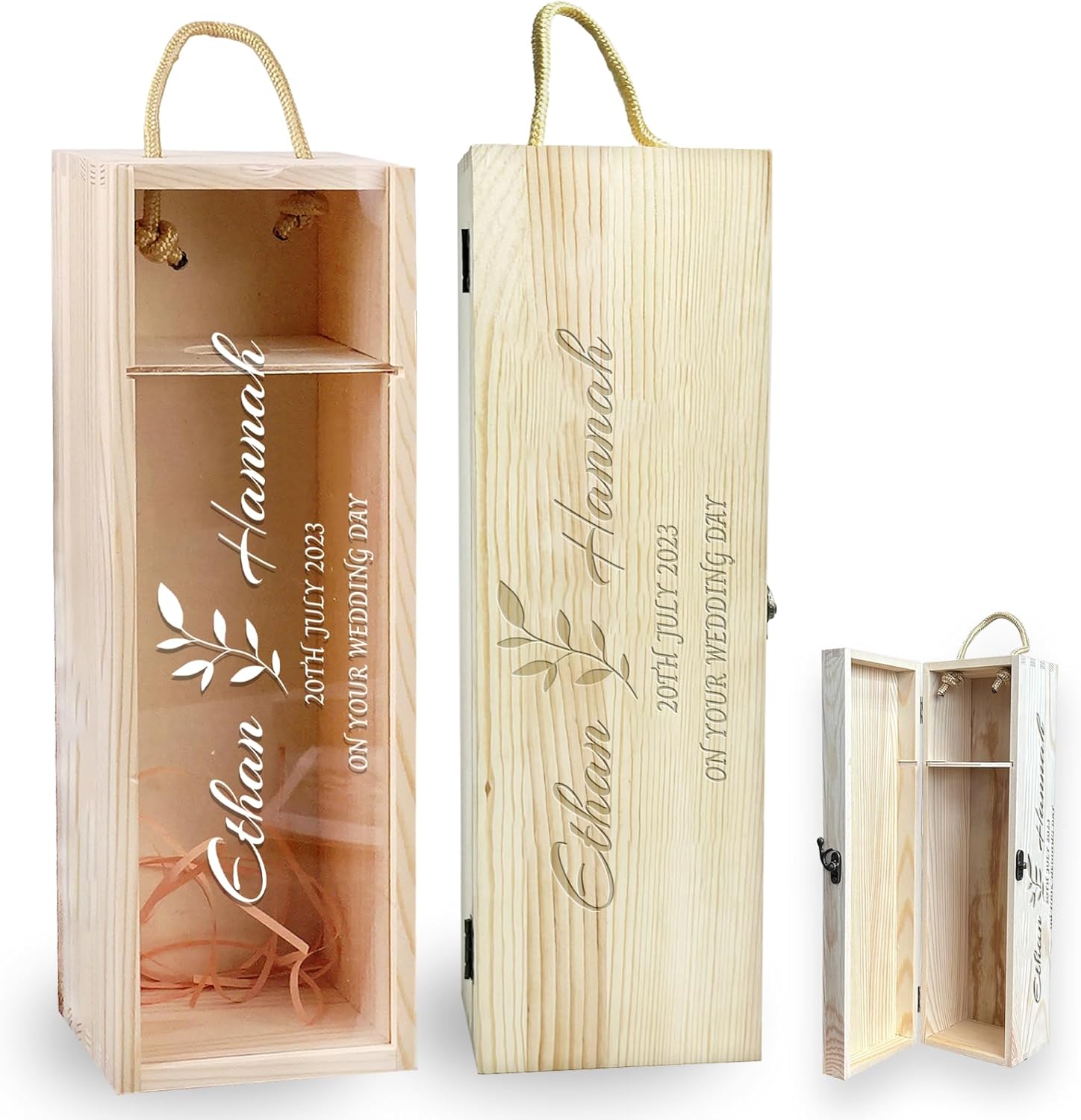 Amazon.com: ubmpj Personalized Wooden Wine Box with Handle Custom ...