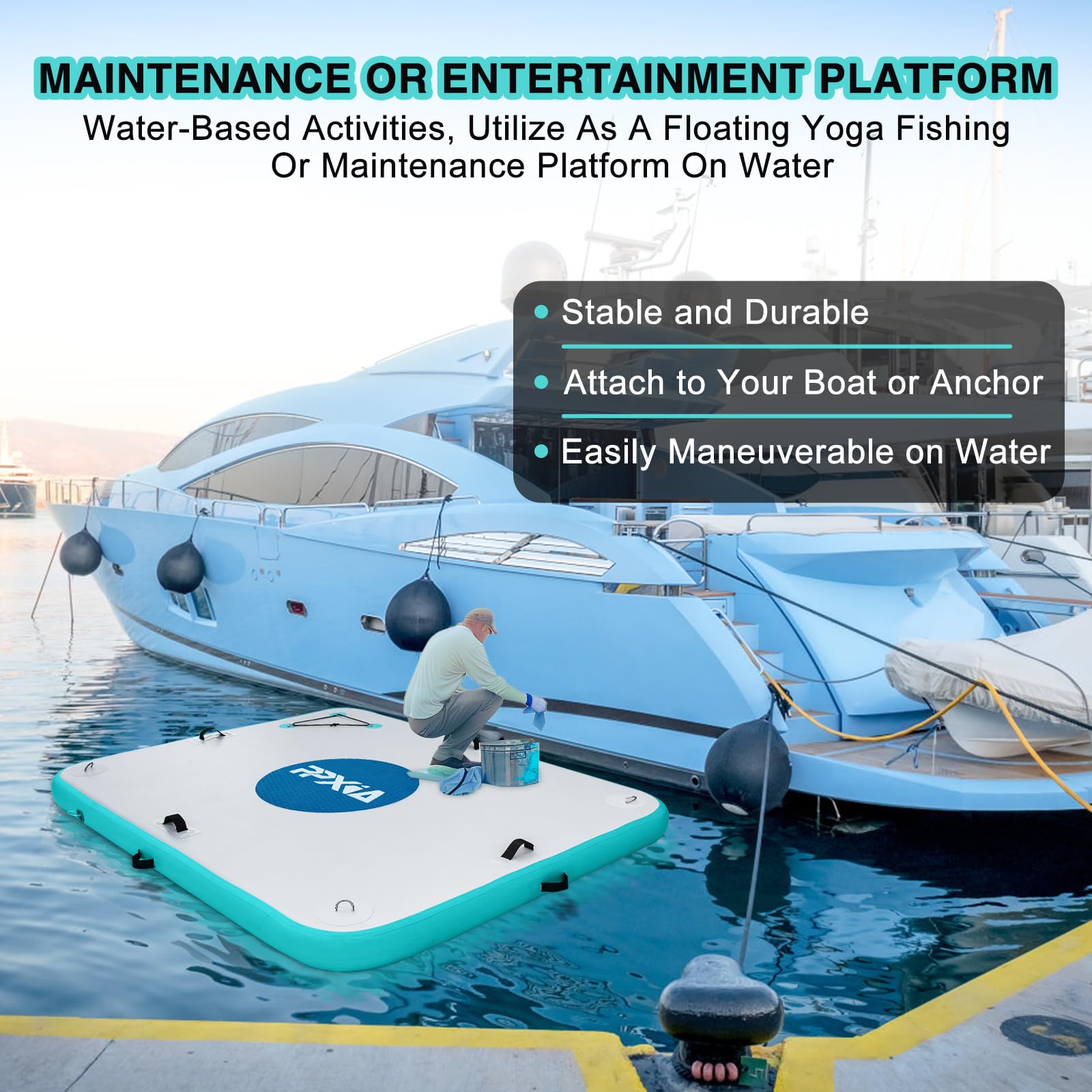 Snapklik.com : Floating Dock - 10ft 6ft Inflatable Dock Floating ...