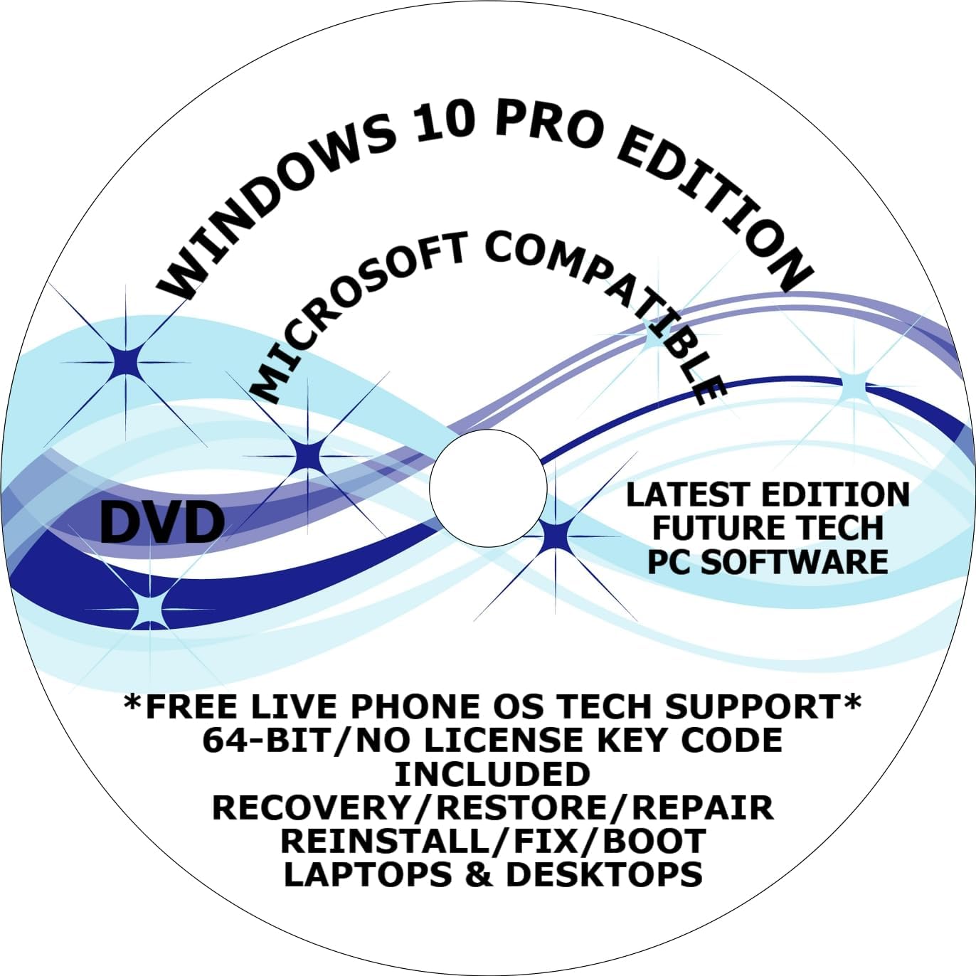 Amazon.com: Compatible with Windows 10 Pro 64-bit DVD Restore Back To ...