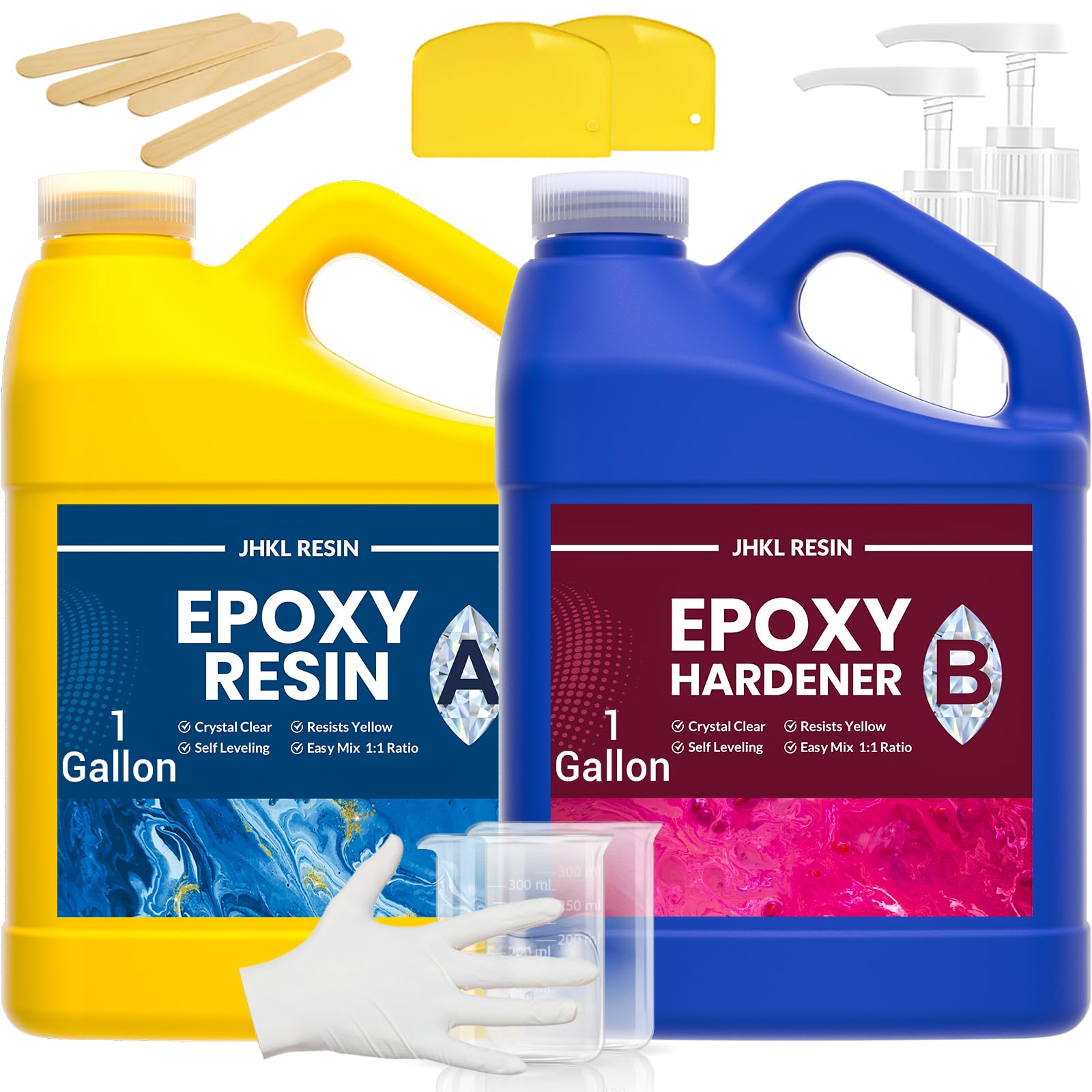 Amazon.com: JHKL RESIN Epoxy Resin Kit, 2 Gallon Food Safe Epoxy Resin ...