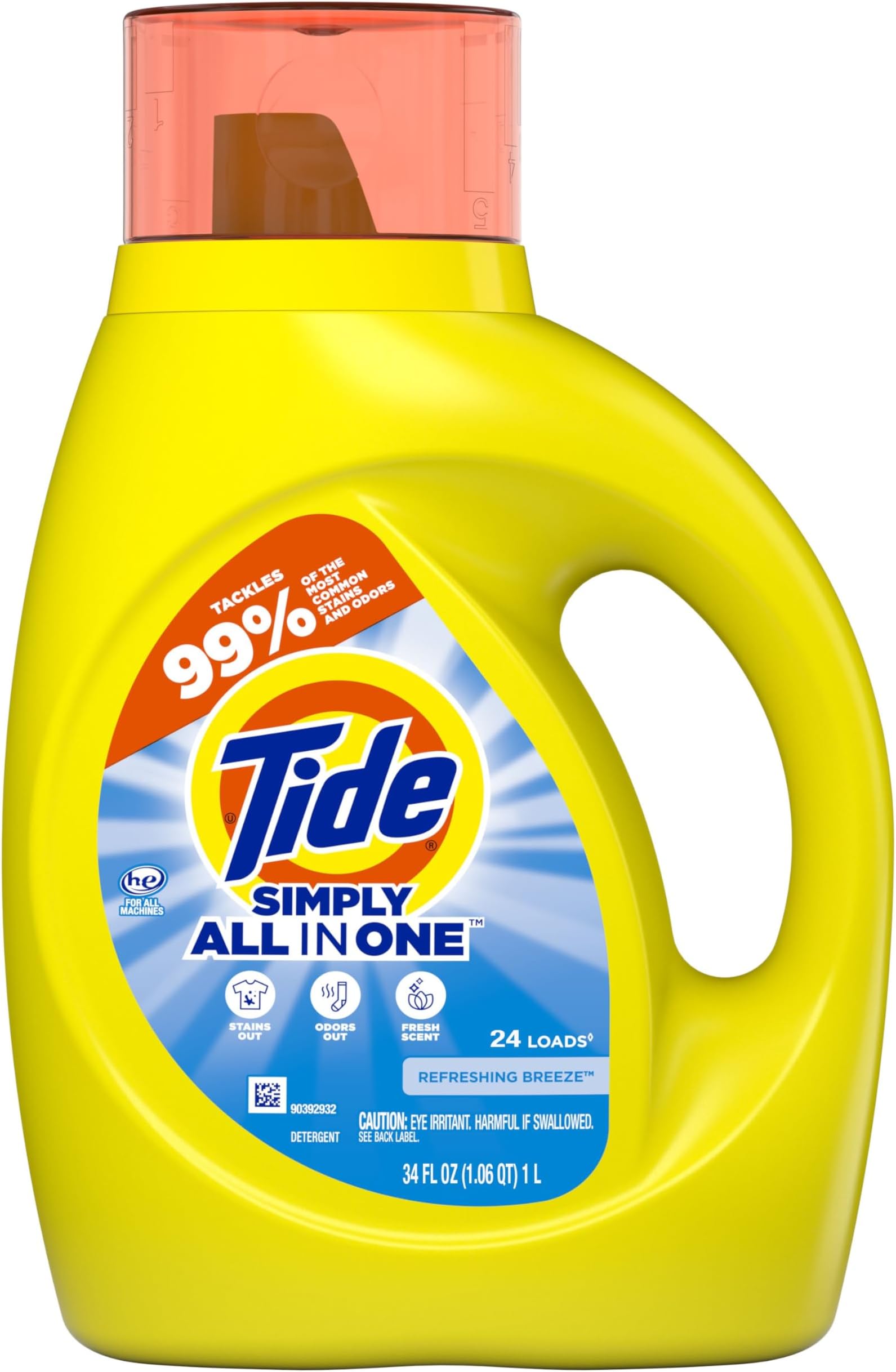 Amazon.com: Tide Simply All In One Liquid Laundry Detergent, Refreshing ...