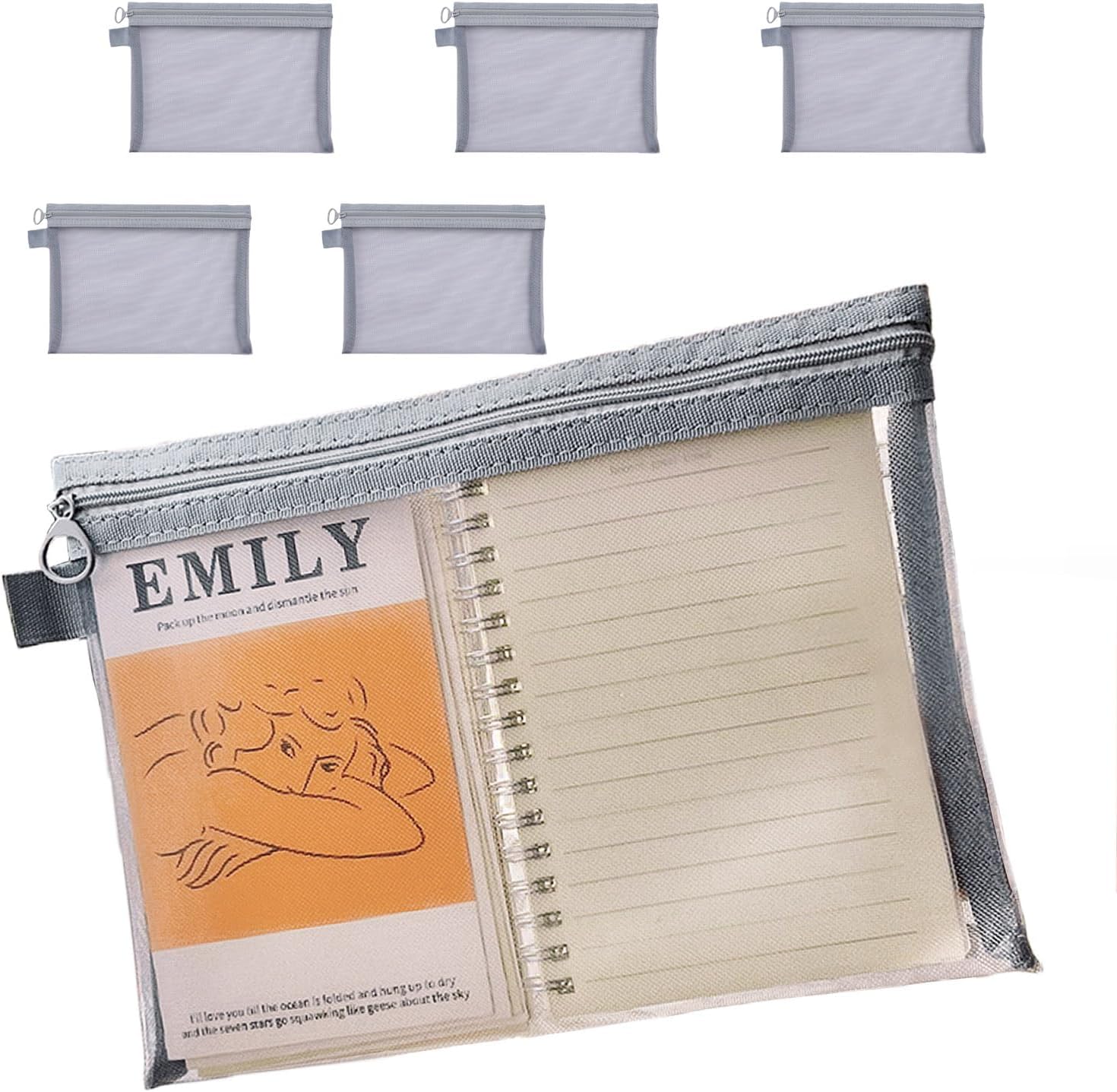 Amazon.com: YAOION 5Pcs Mesh Makeup Bags Zipper Cosmetic Bag Travel ...