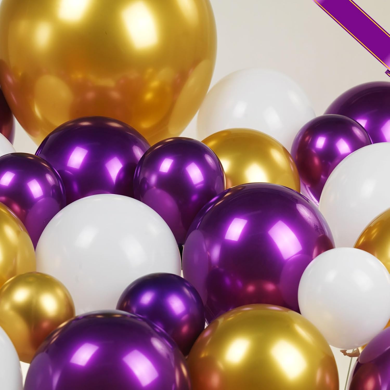 Kit de arco de guirnalda de globos morados y dorados, 140 globos ...