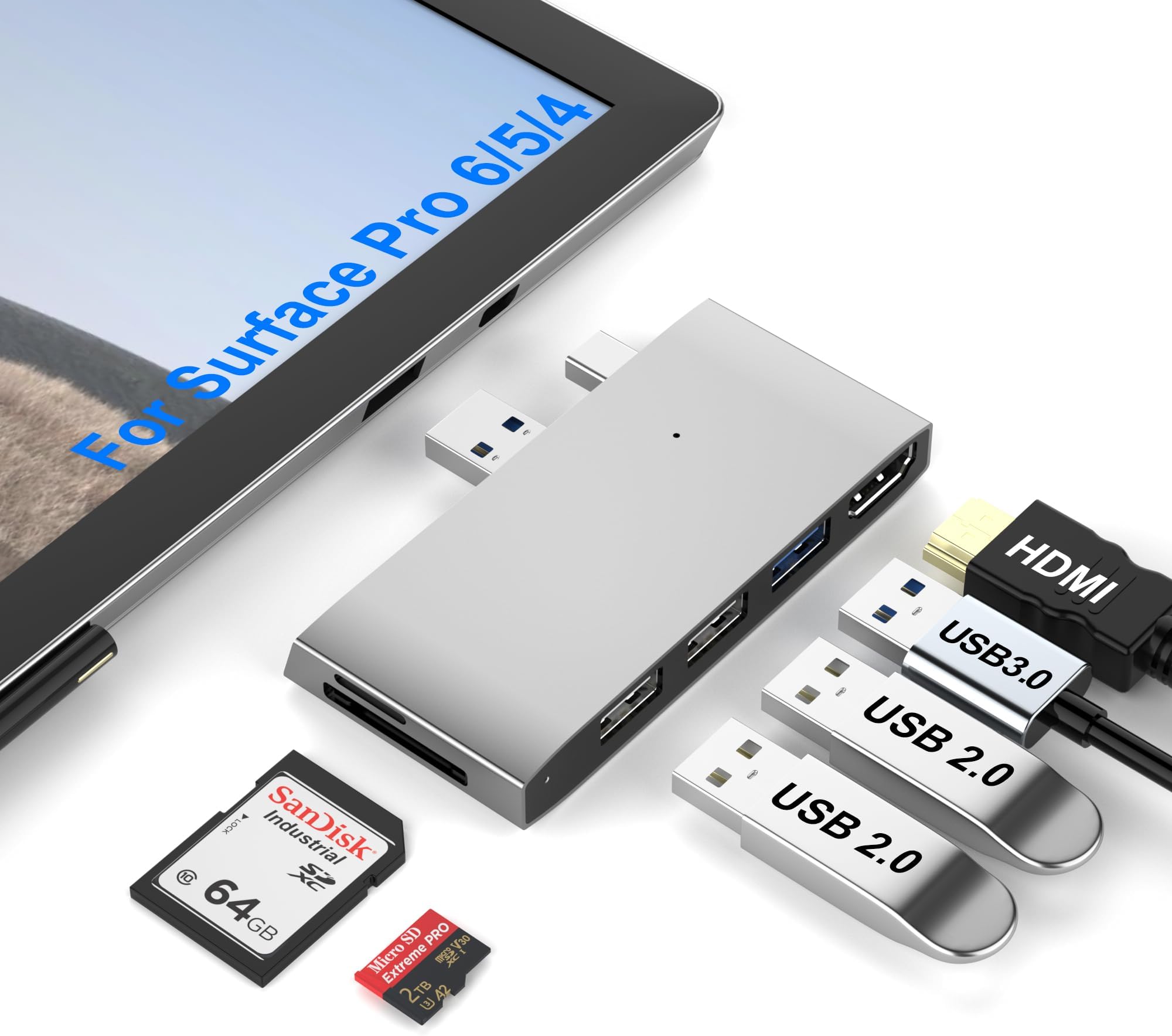 Amazon.com: Surface Pro 4/5/6 USB Hub Docking Station, Surface Pro Hub ...