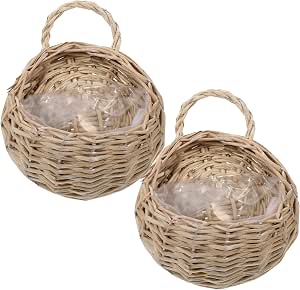 Amazon.com: POPETPOP 2PCS Round Hanging Flower Plant Basket, Hanging ...