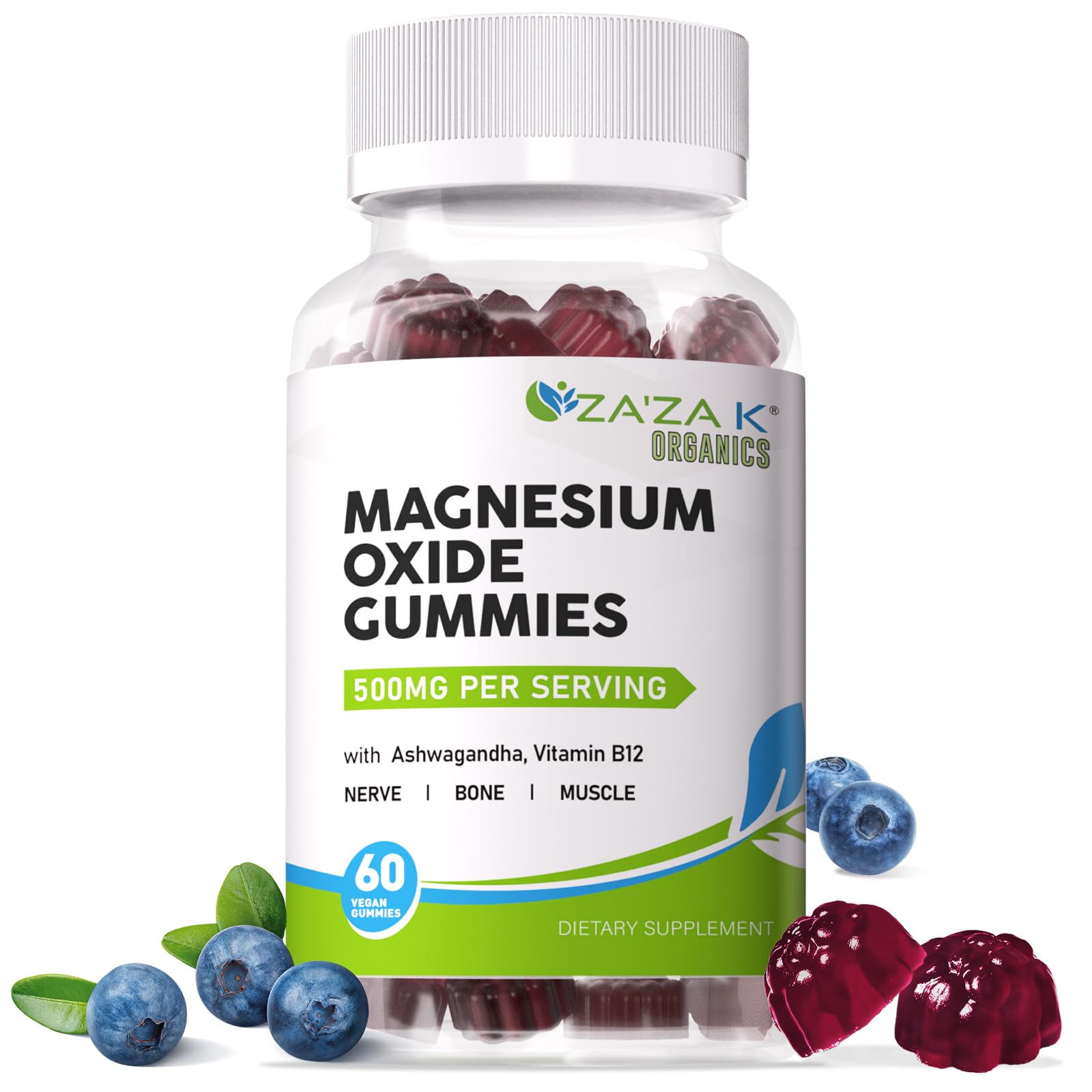 Amazon.com: ZA'ZA K ORGANICS Magnesium Oxide Gummies, Magnesium Oxide ...