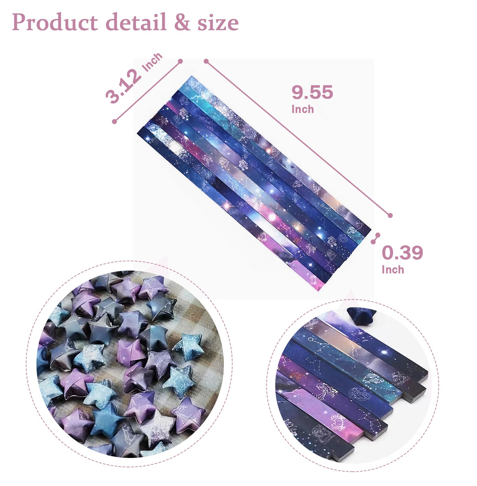 Snapklik.com : Qunrwe Origami Star Paper Strips Galaxy 540 Sheets Outer ...