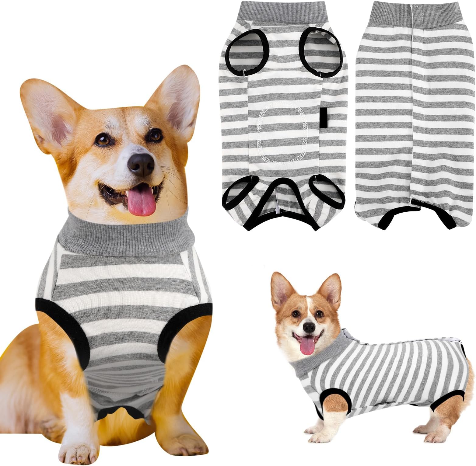 Radsocken Dog Recovery Suit - Striped Surgical Recovery Shirt for Dogs ...