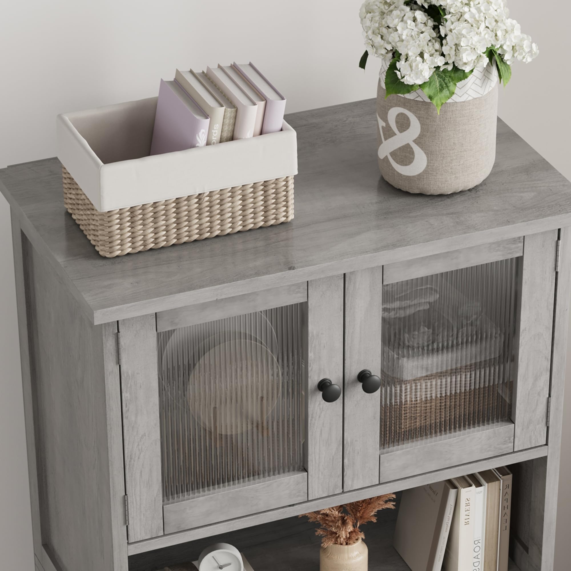 GAOMON Kitchen Pantry Storage Cabinet with Doors and Shelves, 50.4 ...