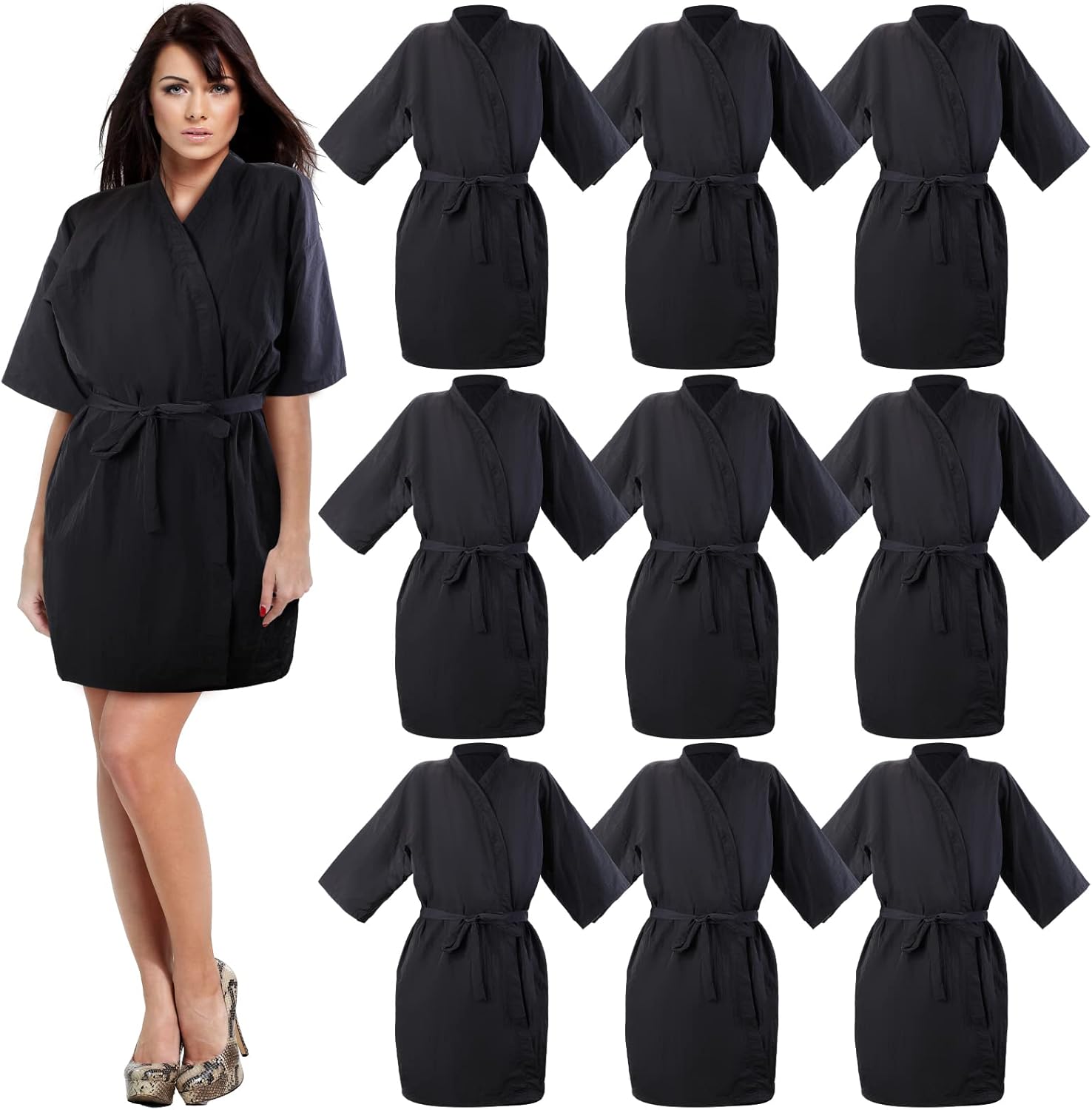 Amazon.com: Pasimy 10 Pieces Salon Client Gown Hair Salon Smocks Capes ...