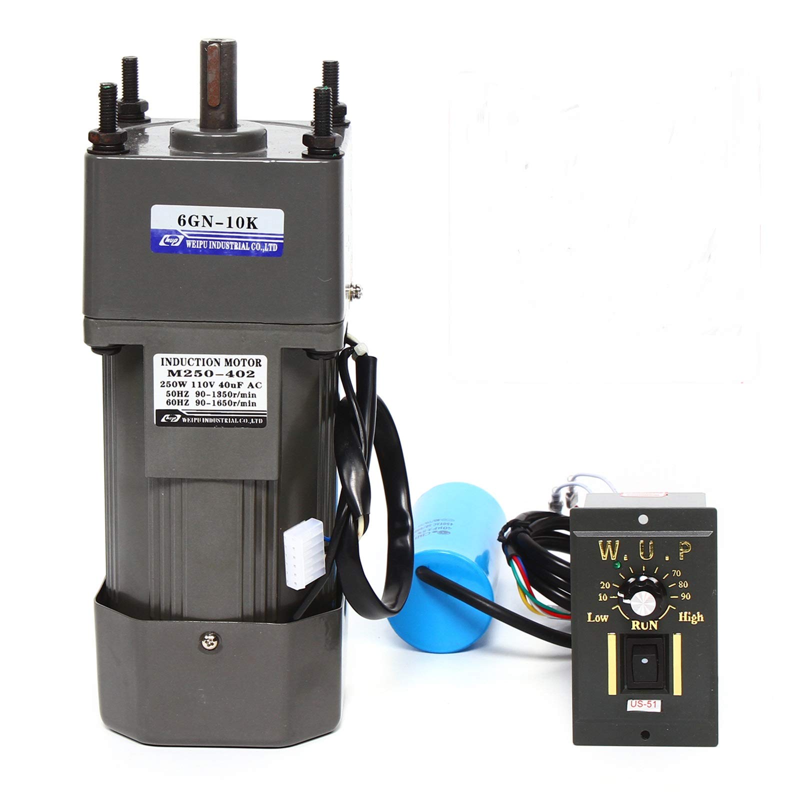 110V 250W 10K AC Gear Motor High Torque Electric Gear Motor with Speed ...