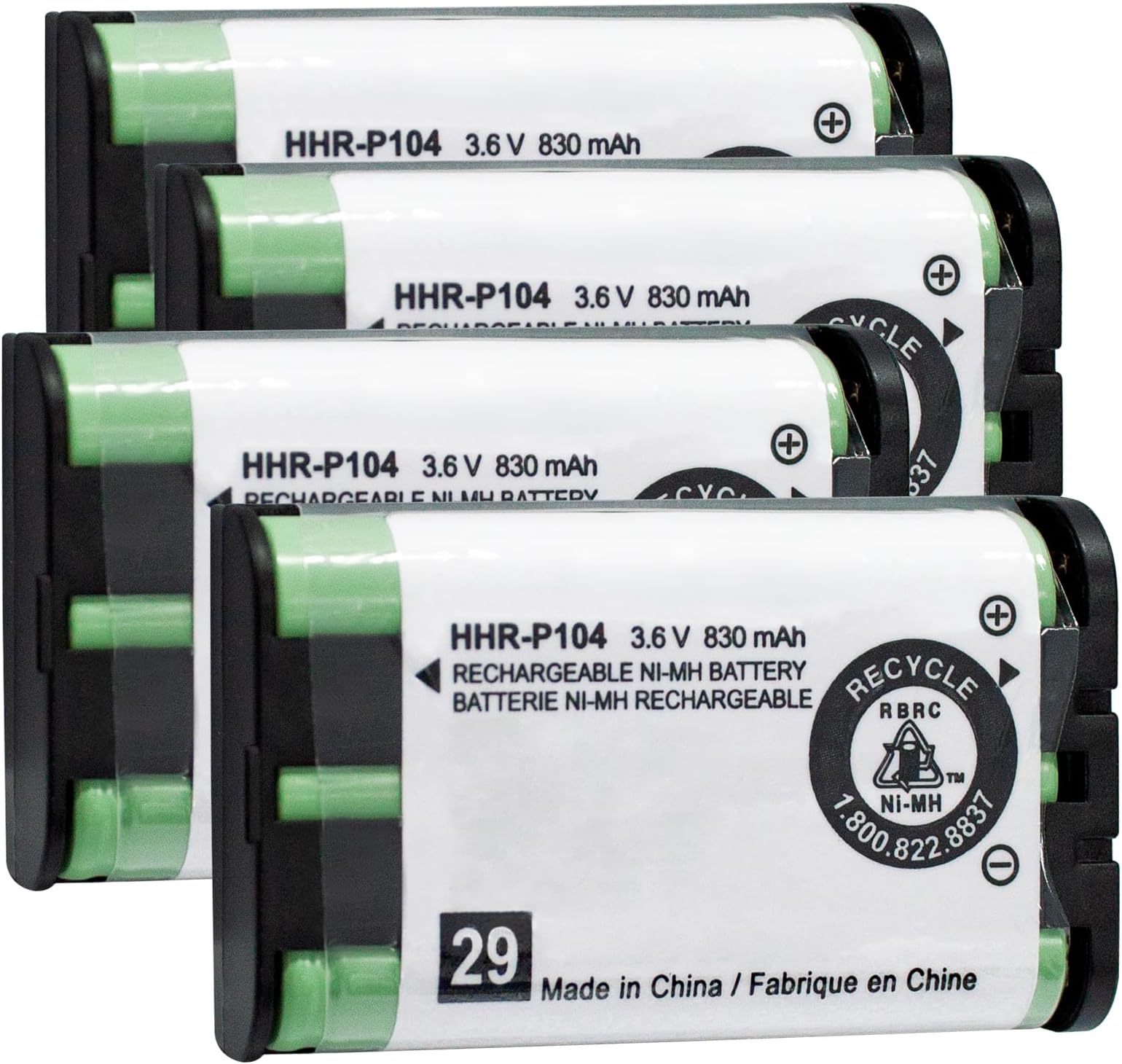 Amazon.com: TrianglePatt 4PACK Cordless Phone HHR-P104 3.6V 830mAh ...