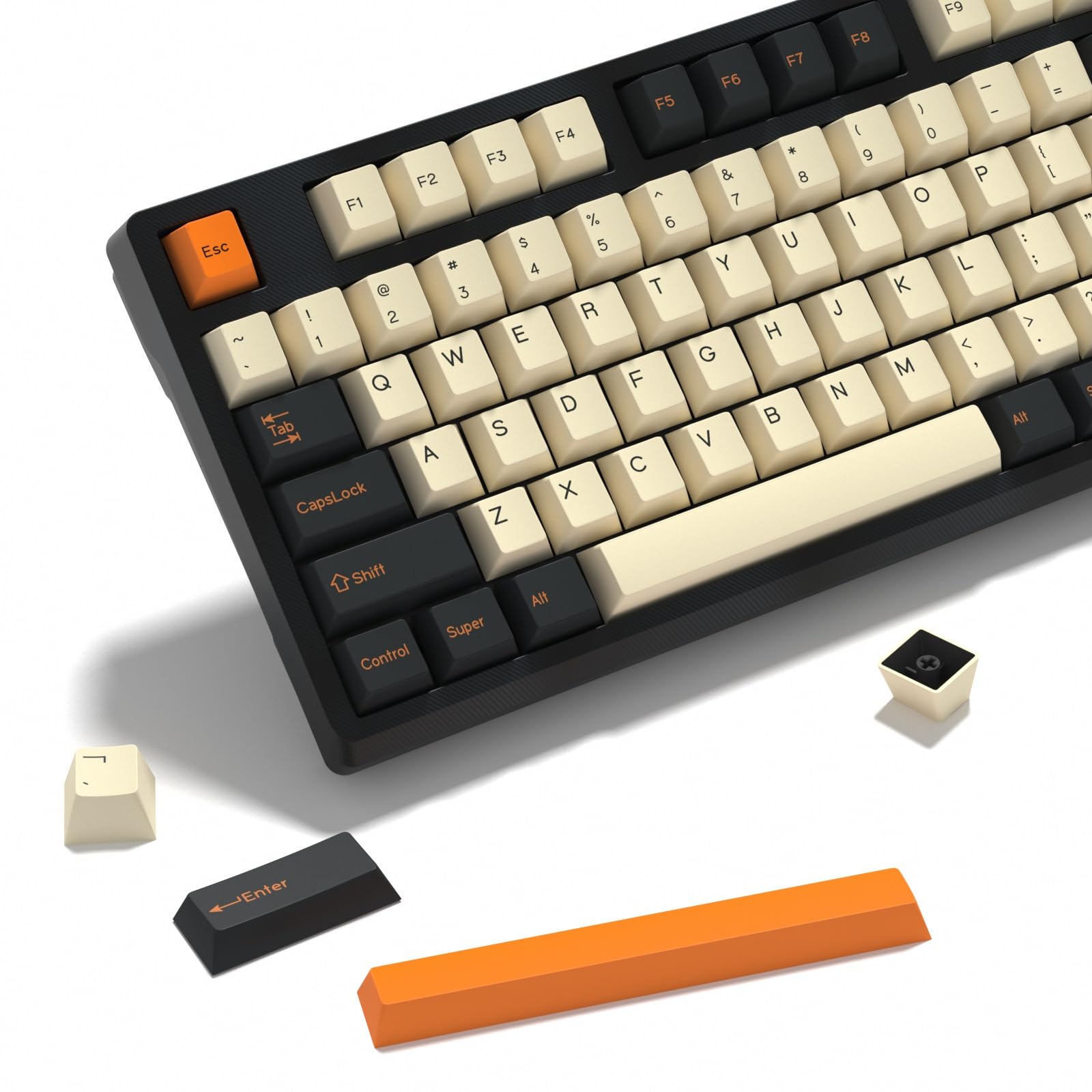 Amazon.com: KBDiy Carbon PBT Double Shot Orange Keycap Set,176 Keys ...