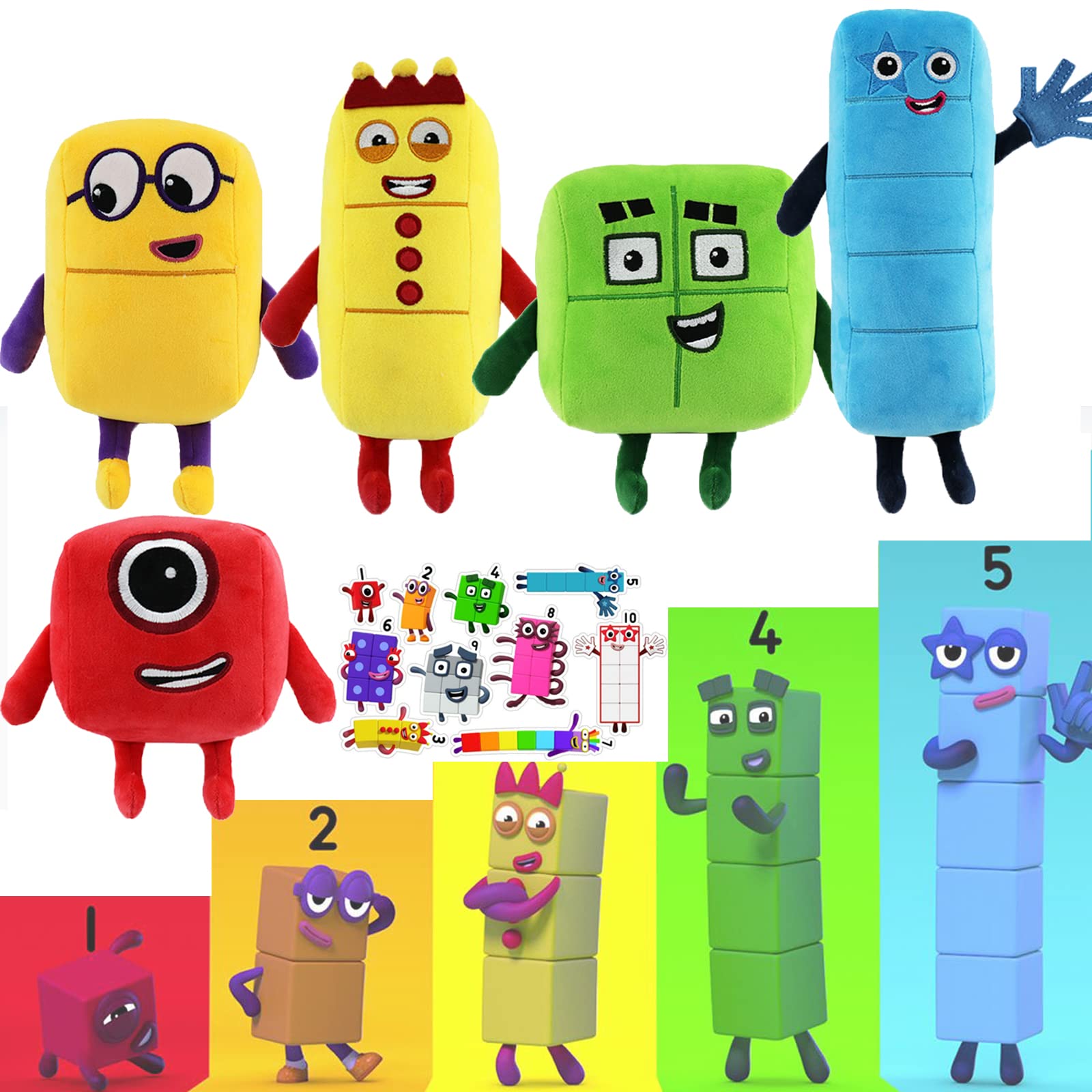 Buy Numberblocks Plush Toys, Numberblocks Stuffed Animal, 5Pcs Number ...