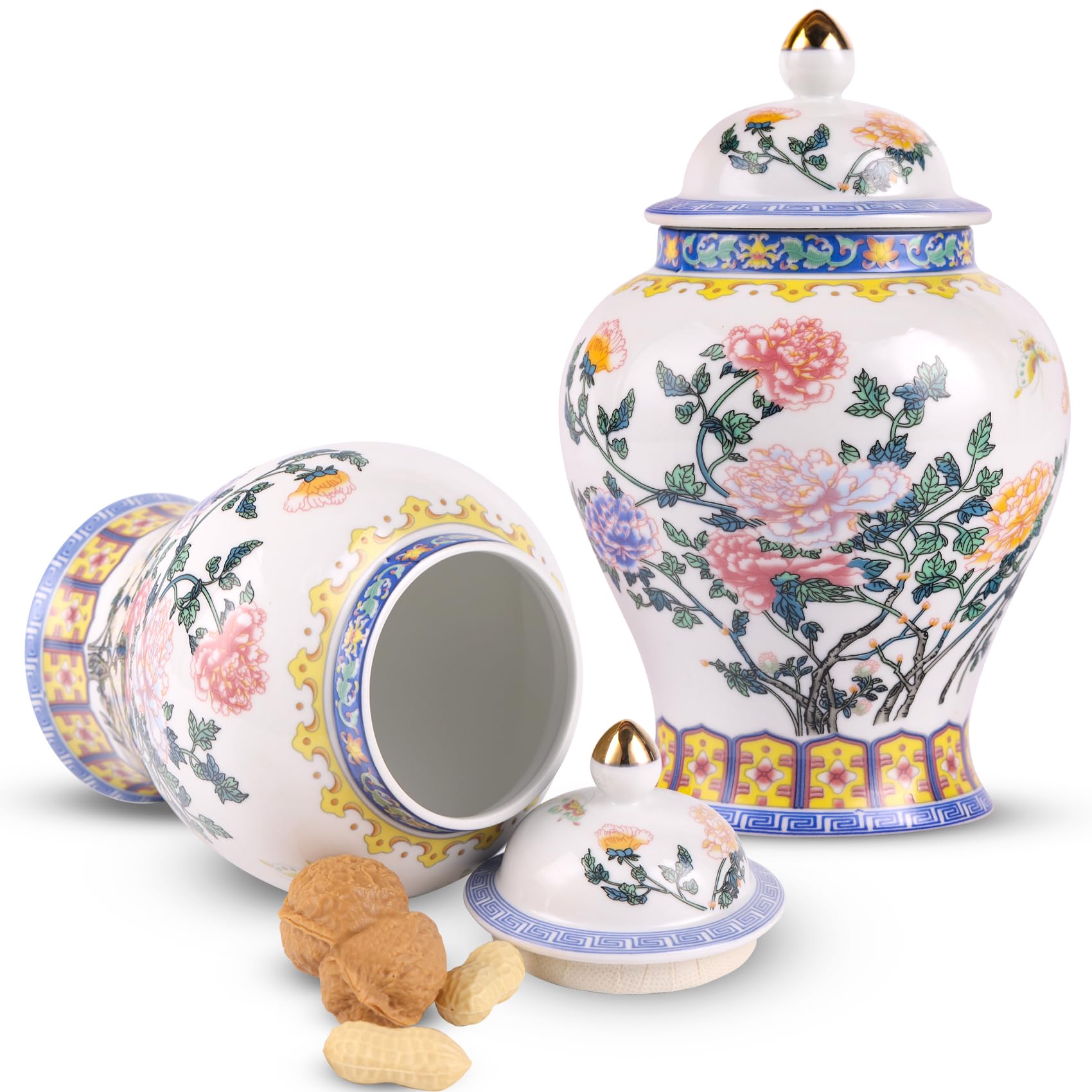 Amazon.com: XINGYAN Chinoiserie Ginger Jar 2pcs Set - Chinese Blue and ...