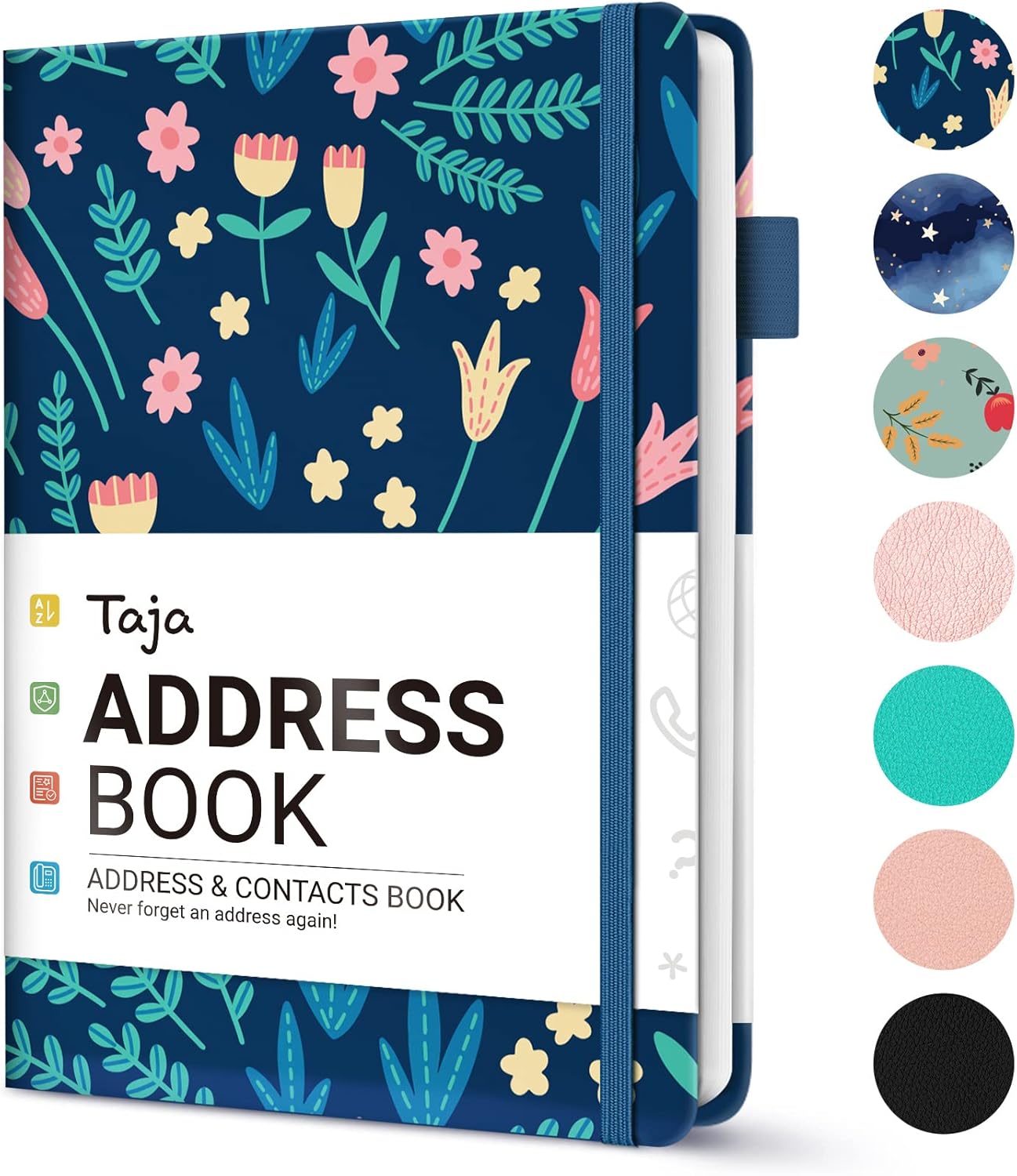 Amazon.com : Taja Address Book with Alphabetical Tabs,Hardcover Address ...