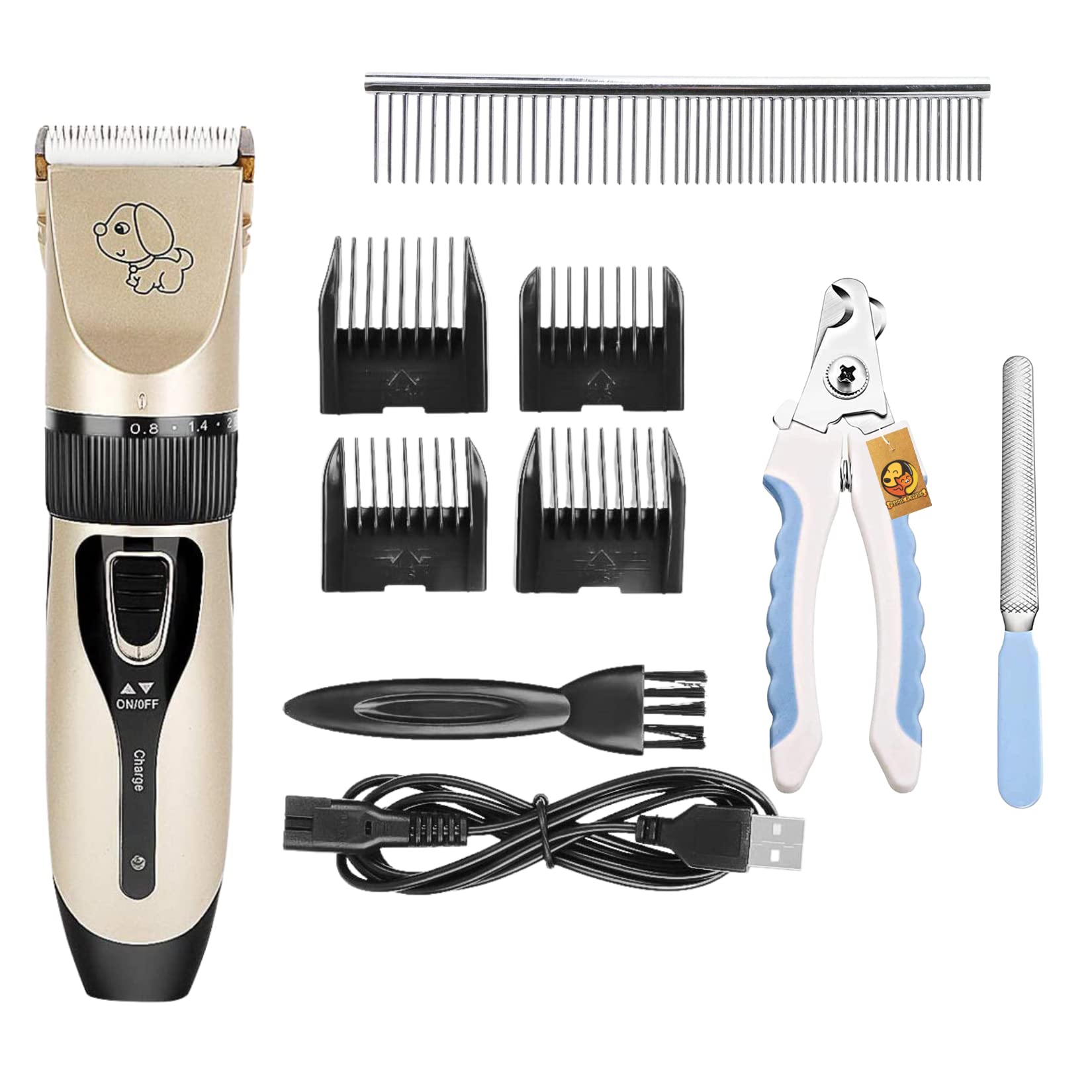 Foodie Puppies Combo of Cordless Electric Trimmer Kit with Flat Comb ...