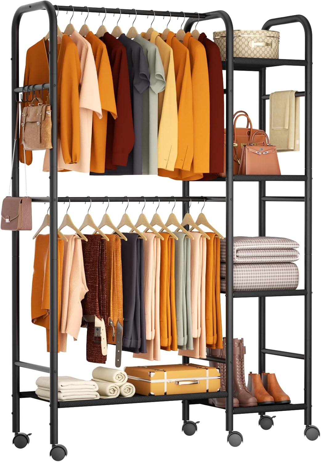 Amazon.com: Korfile Portable Closets For Hanging Clothes,Wardrobe ...