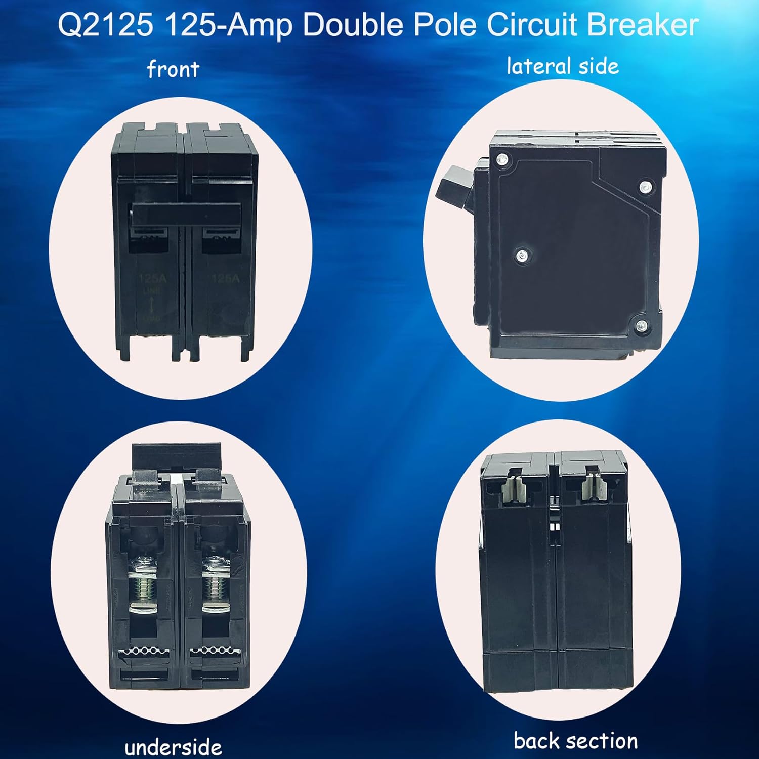 Q2125 Disyuntor de doble polo de 125 amperios, 120240 V, apto para ...