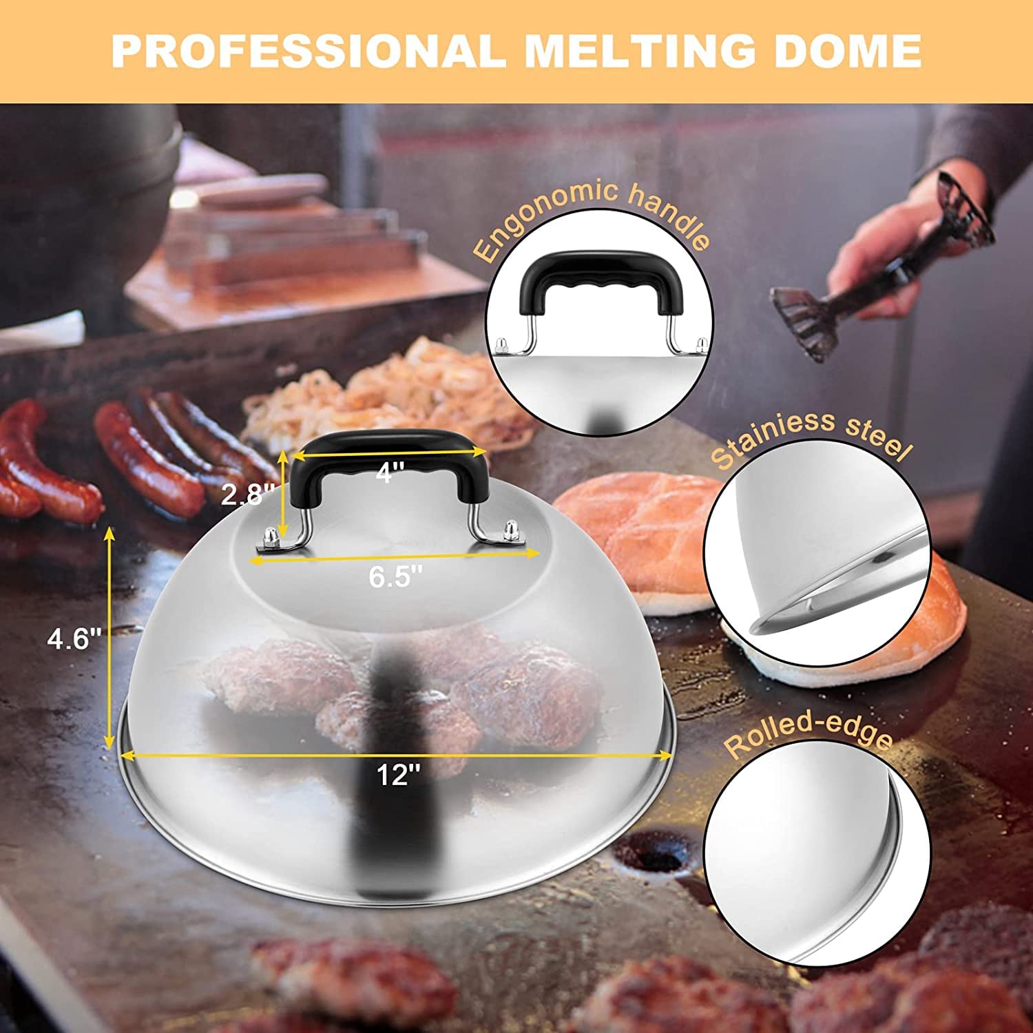 Snapklik.com : Cheese Melting Dome Set Of 3, HaSteeL Stainless Steel ...
