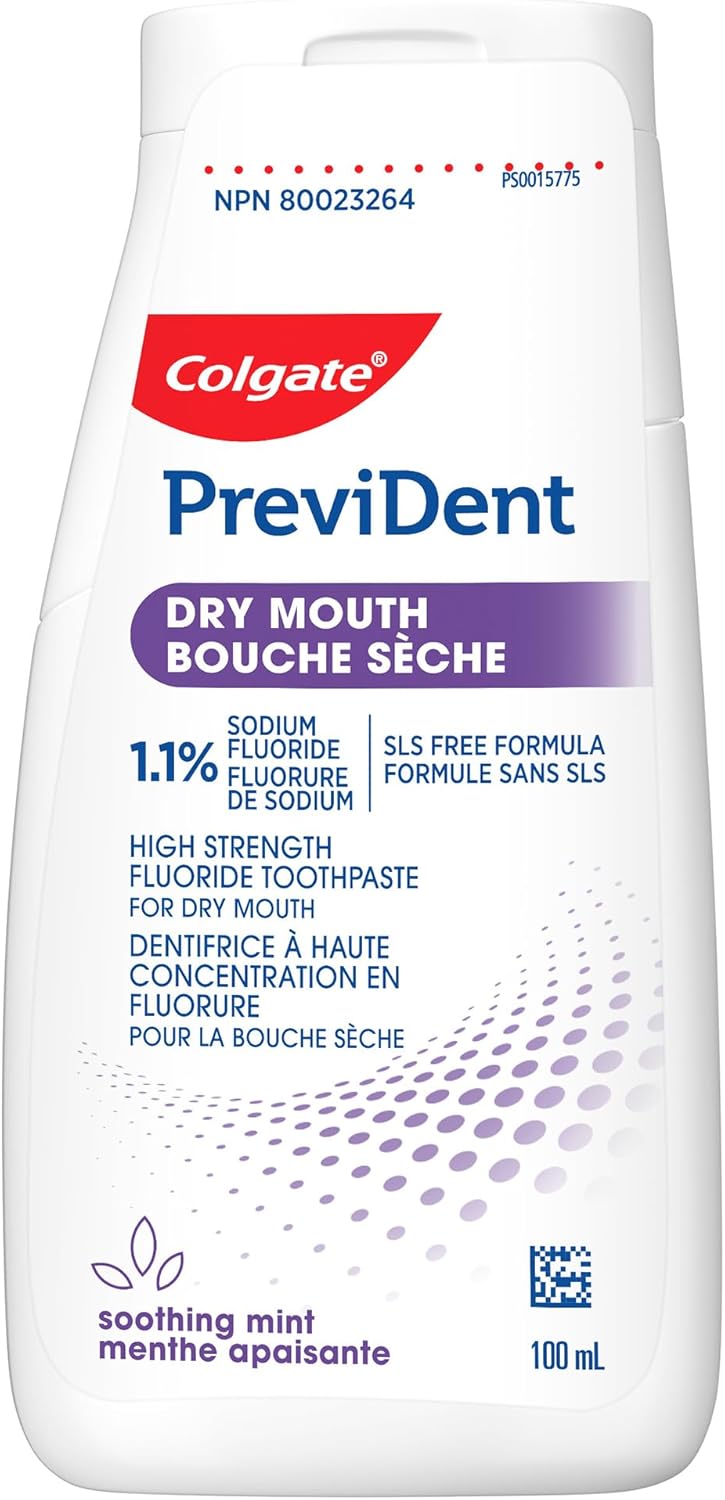 Colgate PreviDent Dry Mouth Toothpaste - Mint, 100mL - Fluoride Enamel Protection, Dry Mouth ...