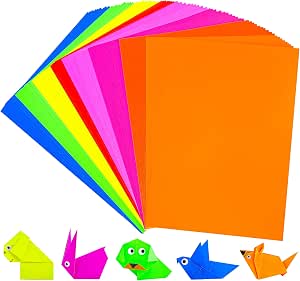 80 Sheets Fluorescent Coloured Cardstock - 8 Colours Art Crafts ...