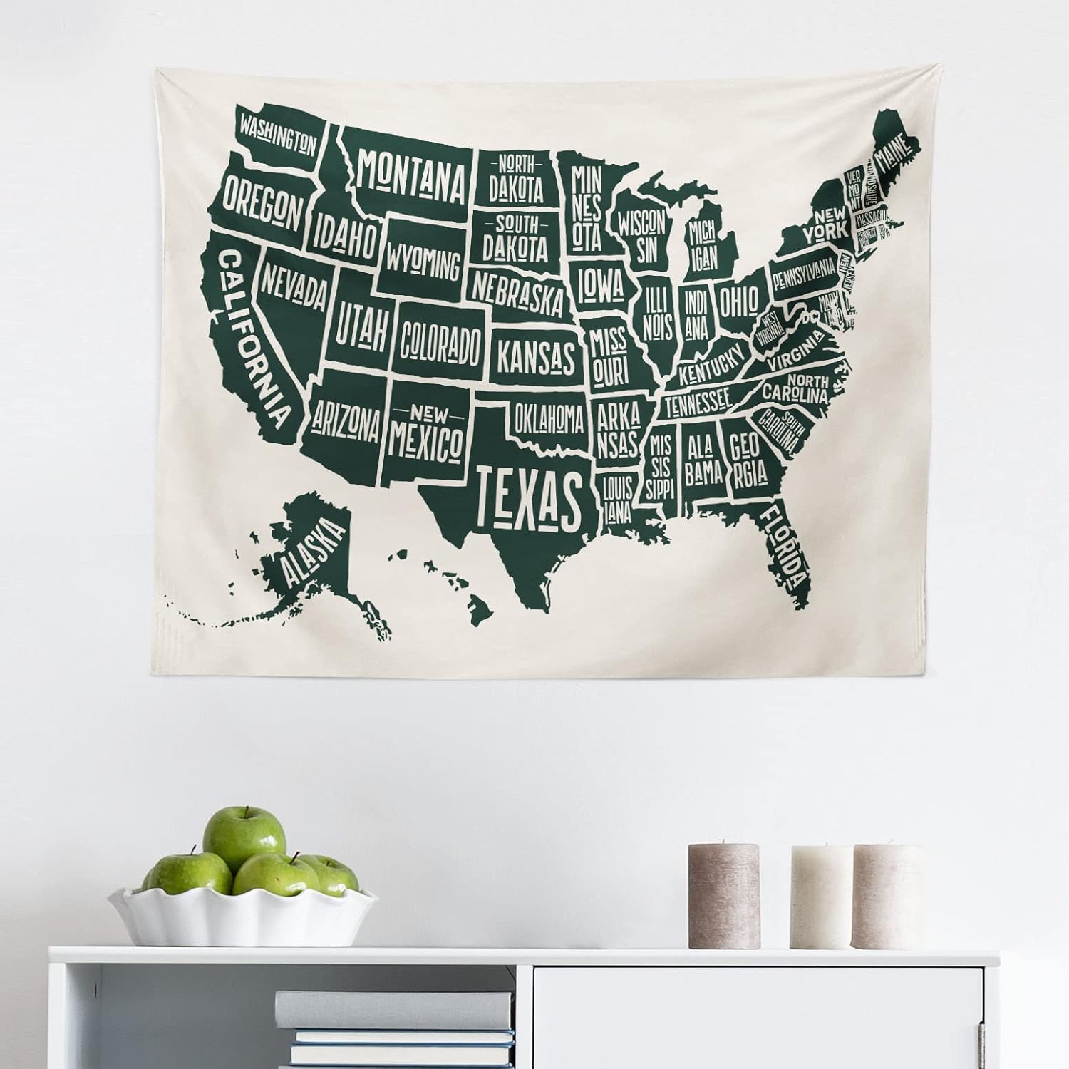 Amazon.com: Lunarable USA Tapestry, Black and White Style United States ...