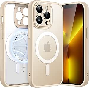 Amazon.co.jp: JEDirect iPhone13ProMax (13 Pro Max 6.7インチ用) マグネット ケース MagSafeに対応 半透明のマット背面 カメラレンズ ...