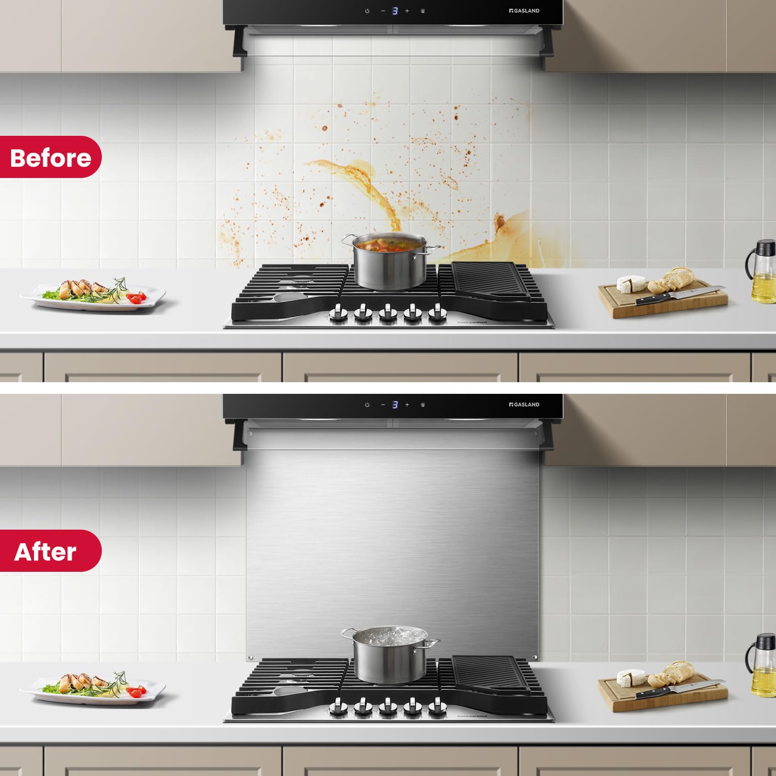 Snapklik.com : GASLAND 24" X 30" Stainless Steel Backsplash KBSS30 ...