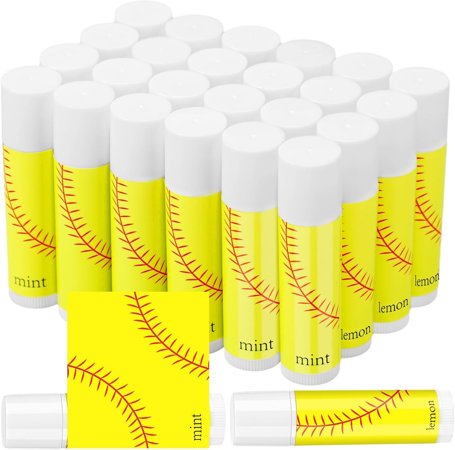 Amazon.com : Suttmin 24 Pcs Softball Party Favors Lip Balm Softball Lip ...