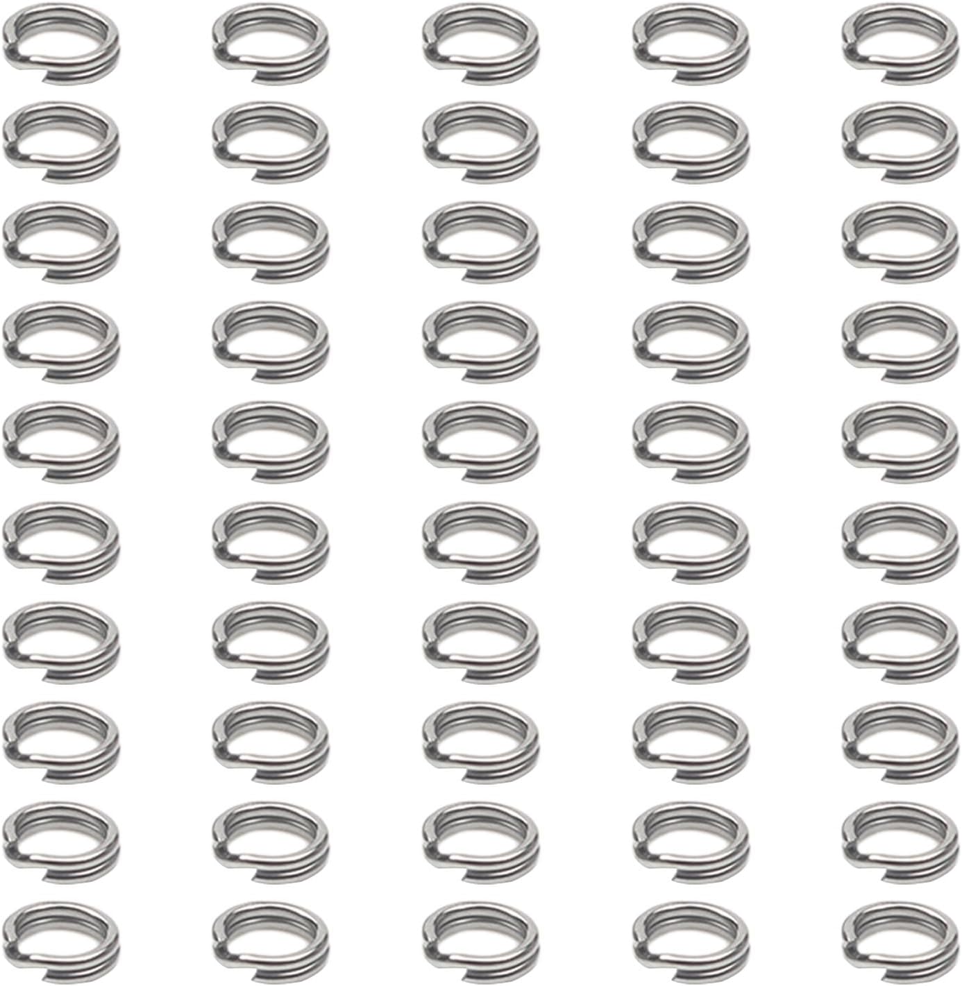 Amazon.com : 50Pcs Fishing Split Rings Stainless Steel Fishing Tackle ...