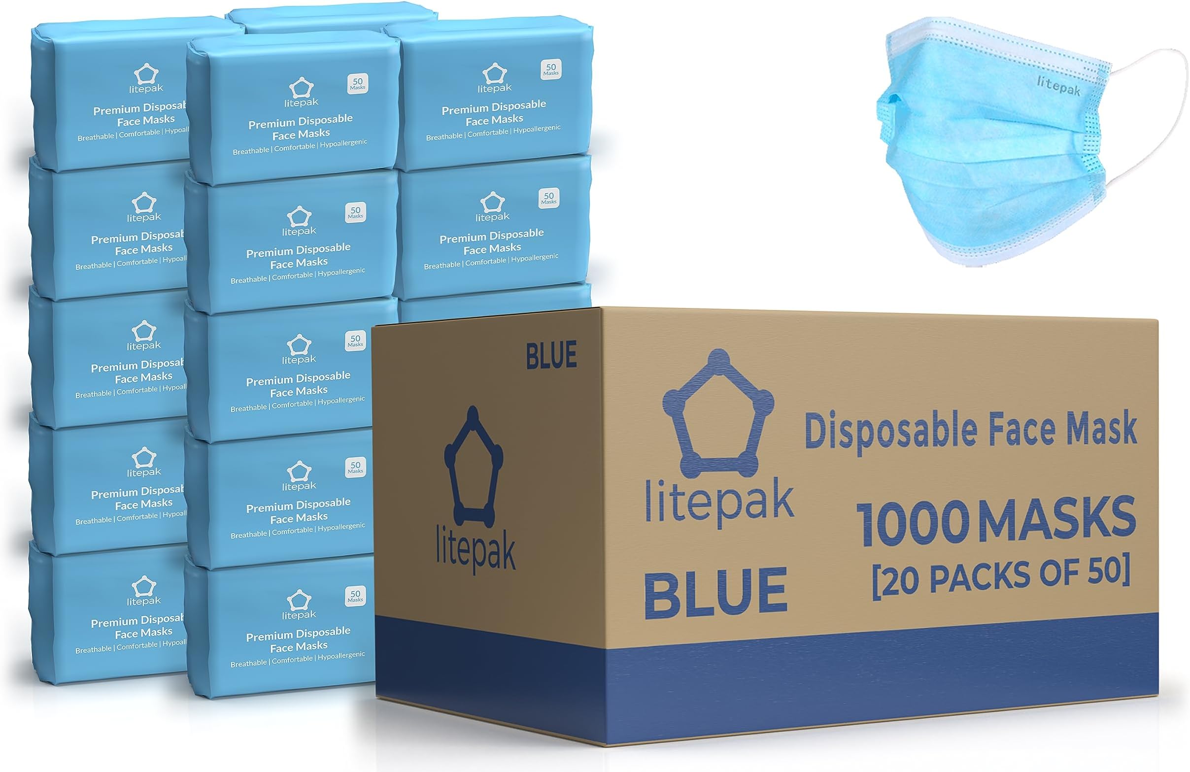 Amazon.com: Disposable Face Masks - 1,000 PCS - for Home & Office ...