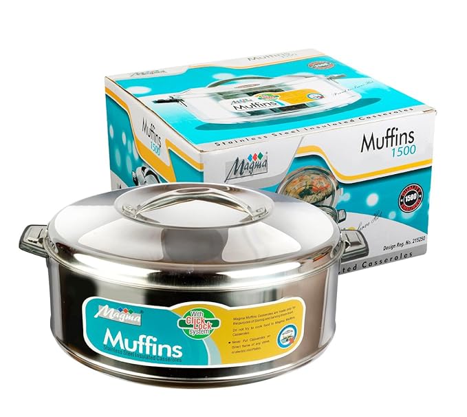 Buy MAGMA Muffins Elegant Stainless Steel Hot Pot Serving Casseroles ...
