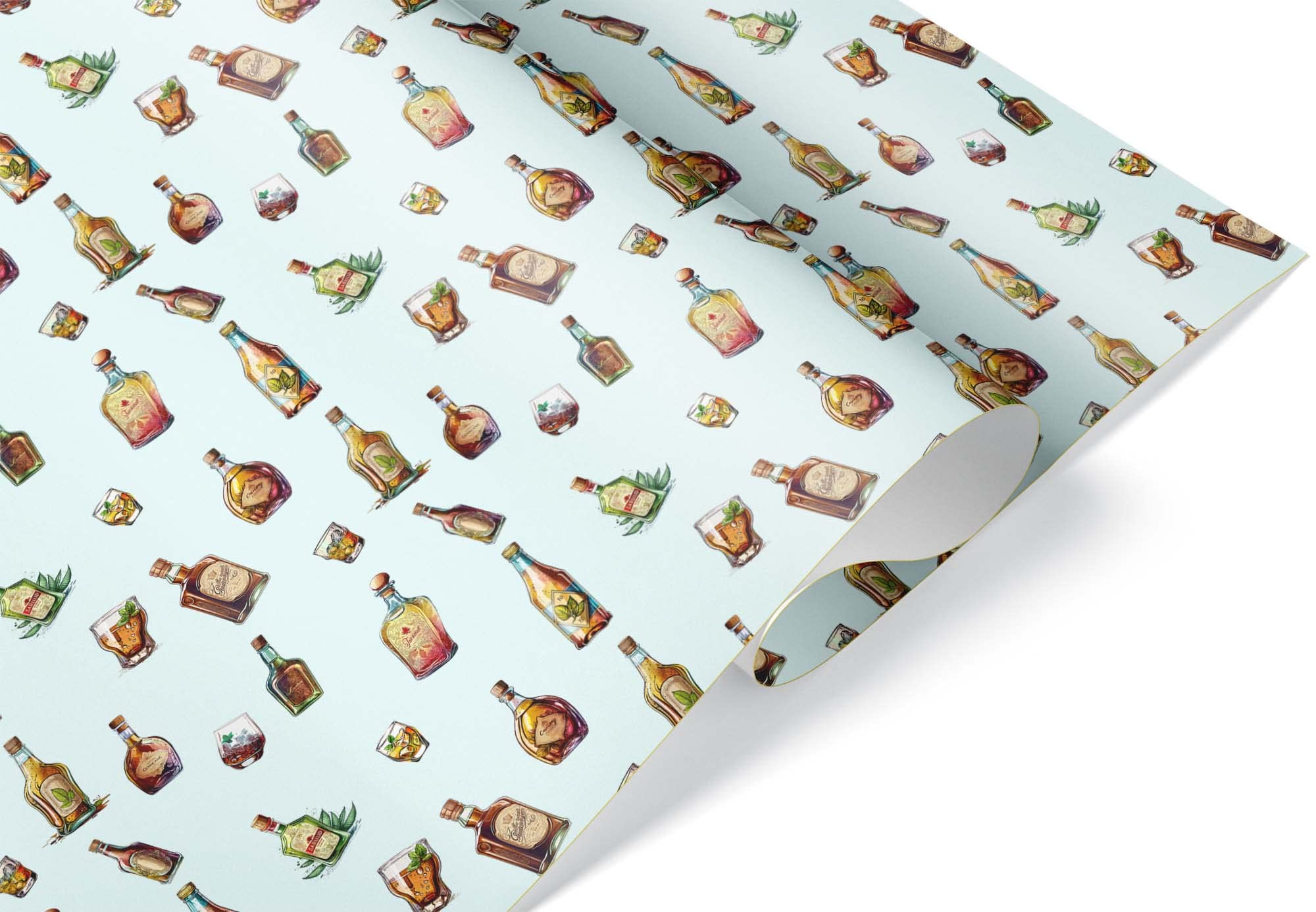 Amazon.com: Alcohol Gift Wrap Thick Wrapping Paper Booze Drinking Theme ...