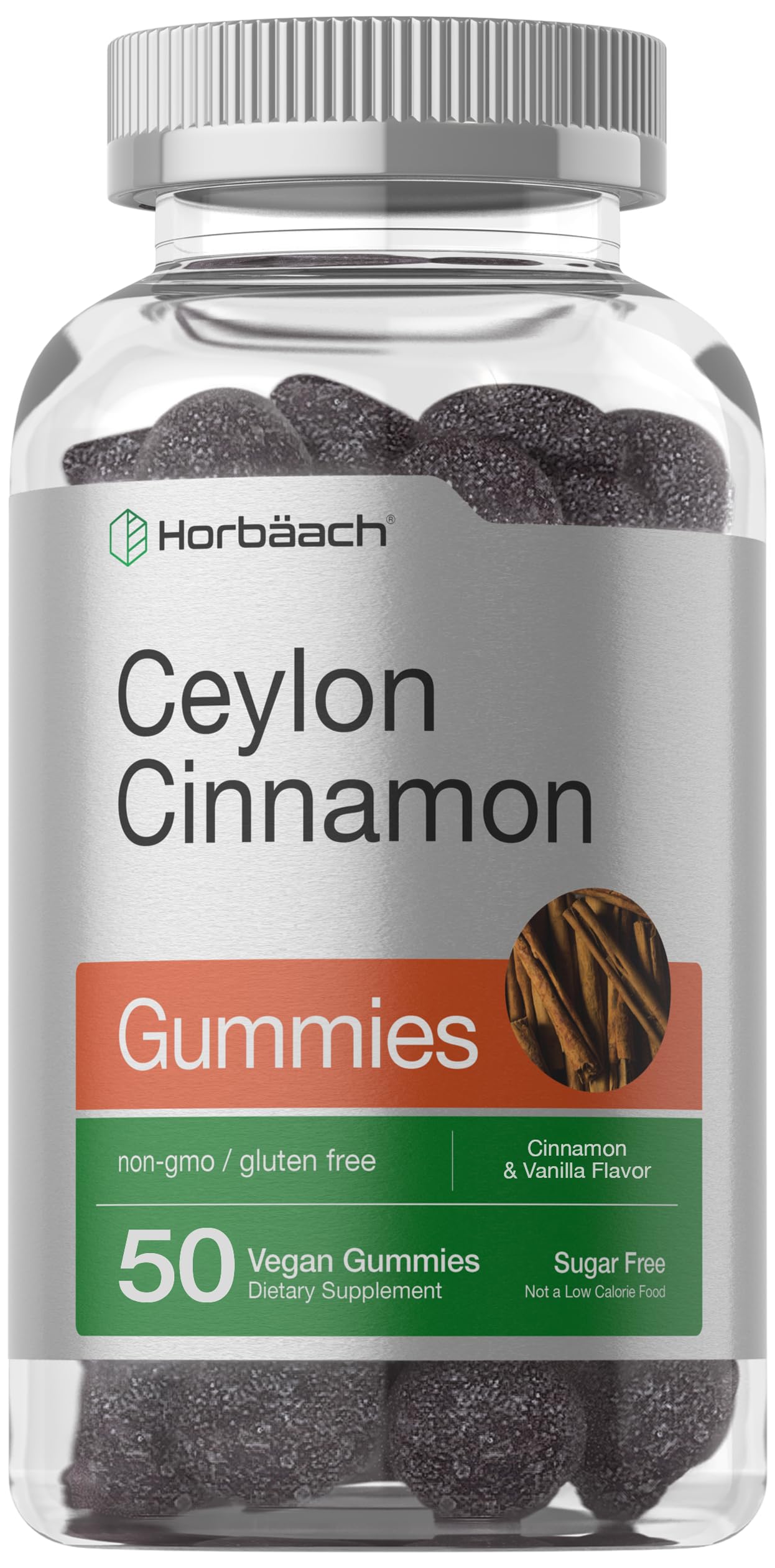 Amazon.com: Horbaach Sugar Free Ceylon Cinnamon Gummies 2000mg | 50 ...