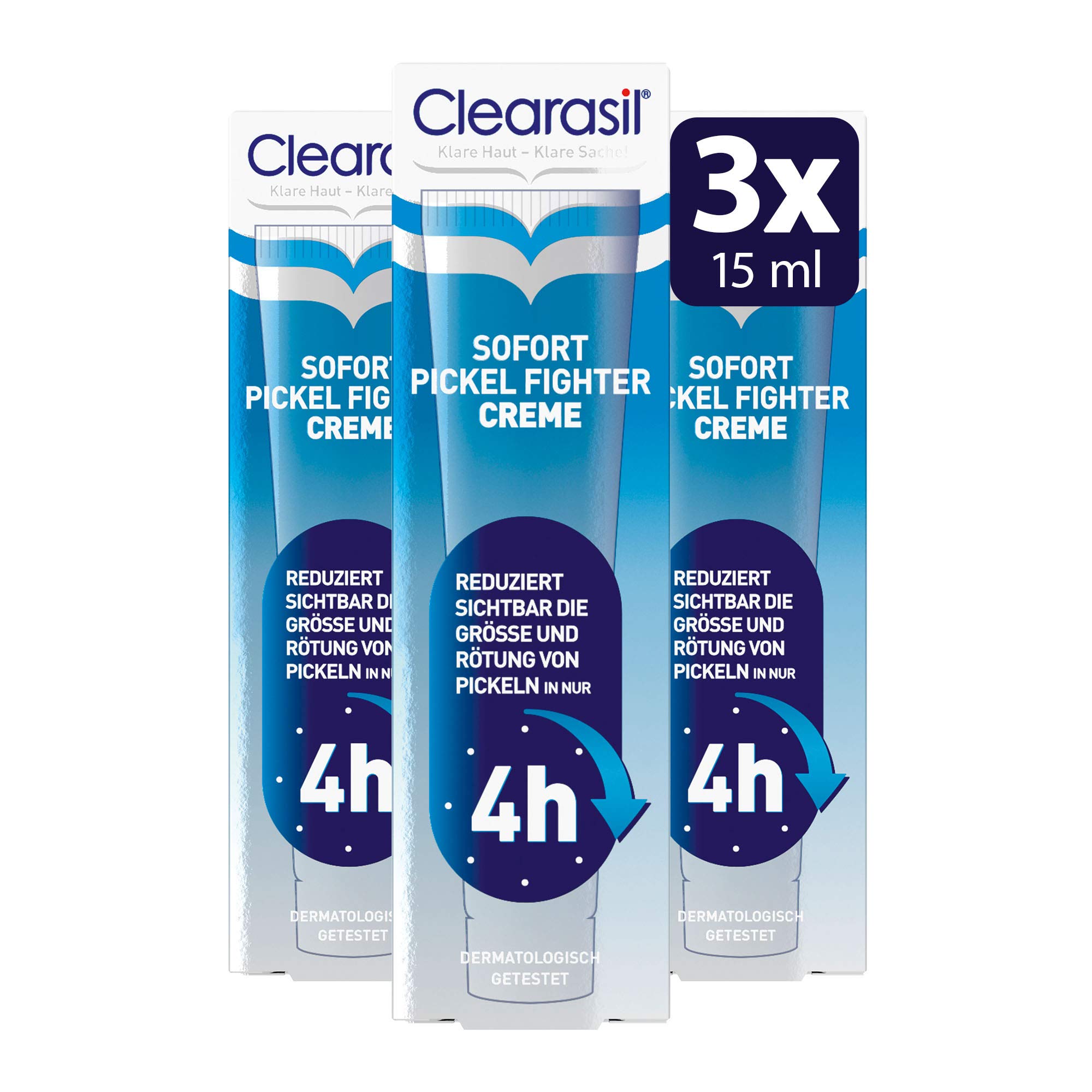 Clearasil Sofort Pickel Fighter Creme, 3er Pack (3 x 15 ml) : Amazon.de ...