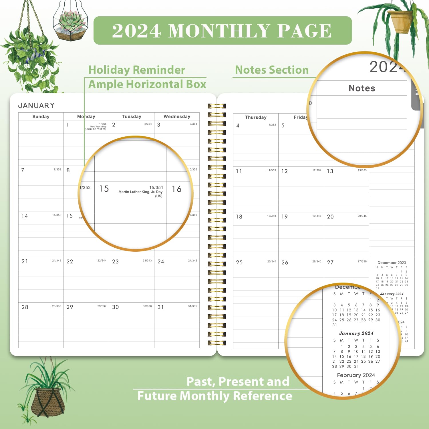 Snapklik.com : 2024 Planner - 2024 Weekly And Monthly Planner, January ...