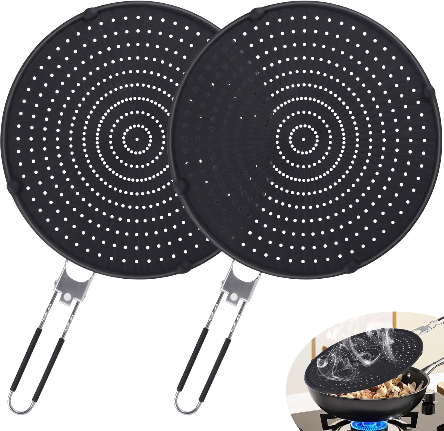 Couvercle Anti-éclaboussure poêles 32cm | 2 Pièces Protection Anti ...