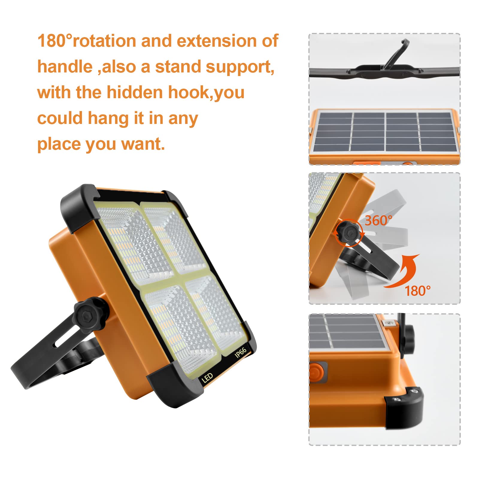 Snapklik.com : CosyEasy Portable LED Work Solar Light 100W 16500mAh ...