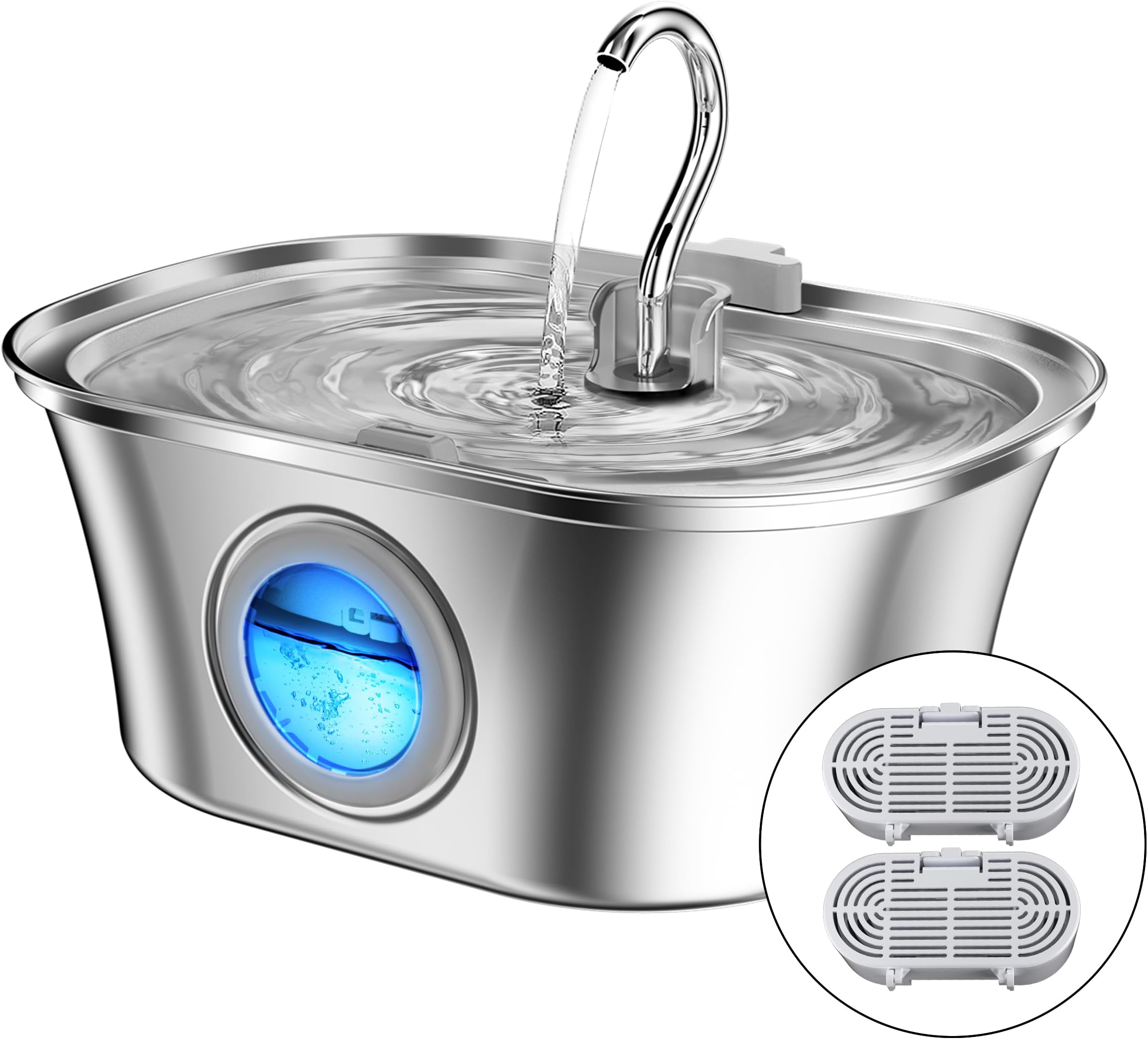 Amazon.com : Baquler 2 Pack 108 Oz/ 3.2 L Cat Water Fountain Stainless ...