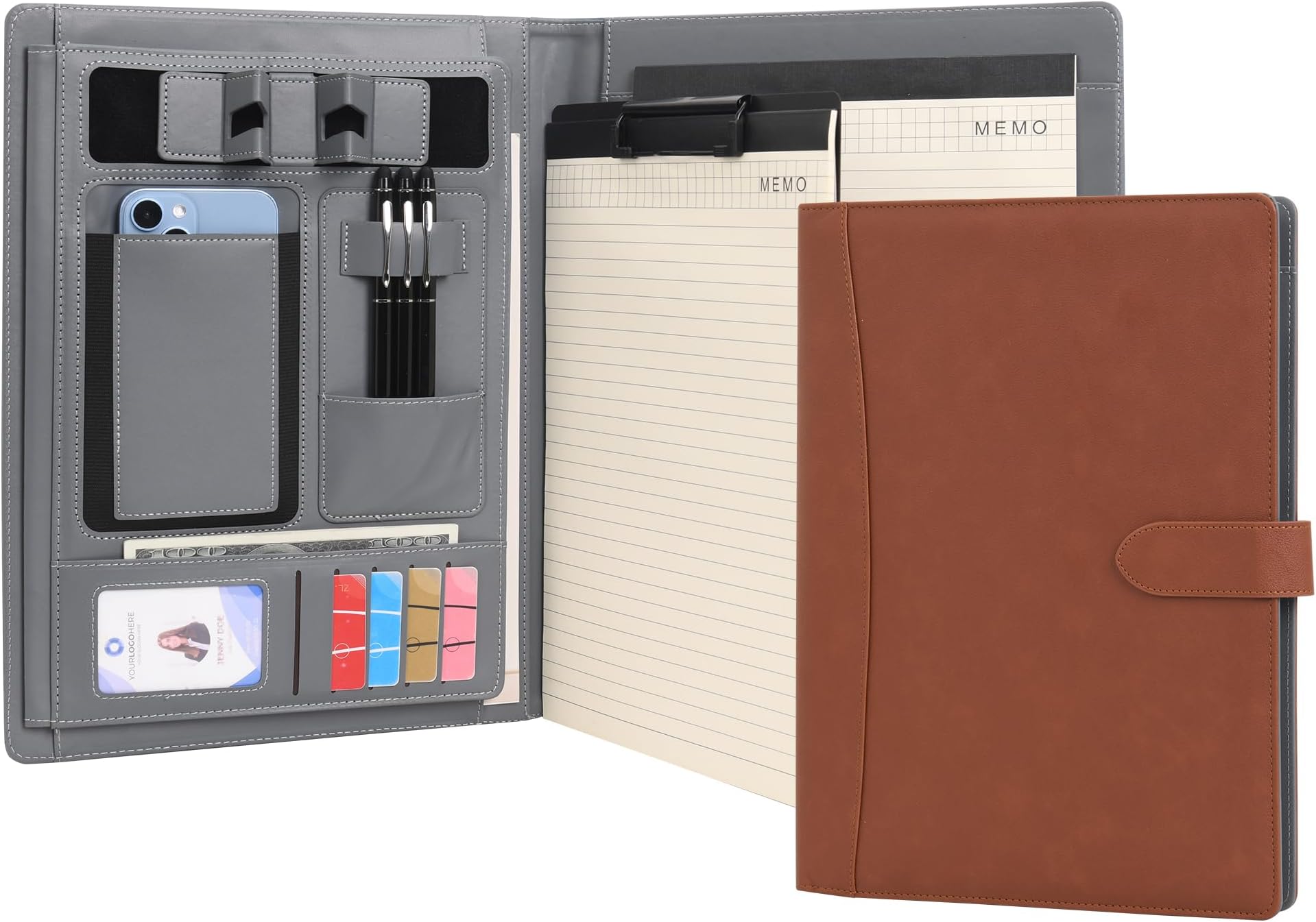 Amazon.com : Wason Portfolio Padfolio A4 Leather PU Folder File ...