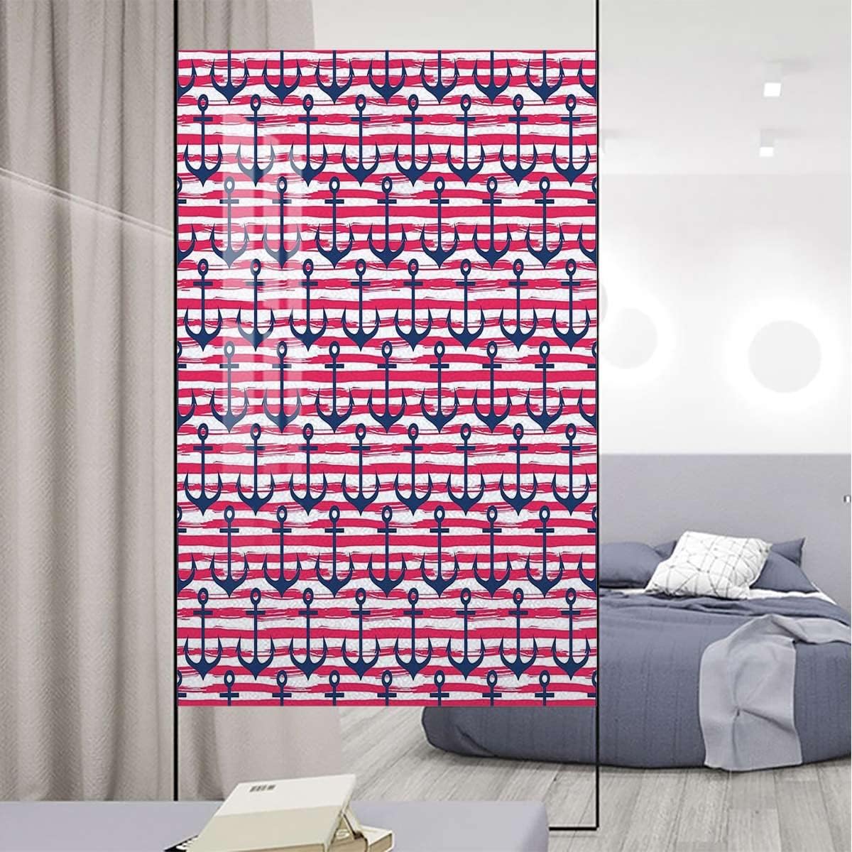 Amazon.com: Dark Blue Magenta White Privacy Door Film Static Cling ...